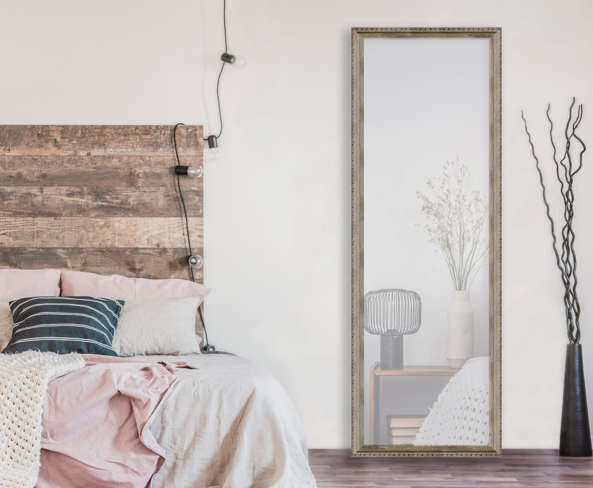 Espejo enmarcado rectangular Claudia topo 147 x 47 cm | Leroy Merlin