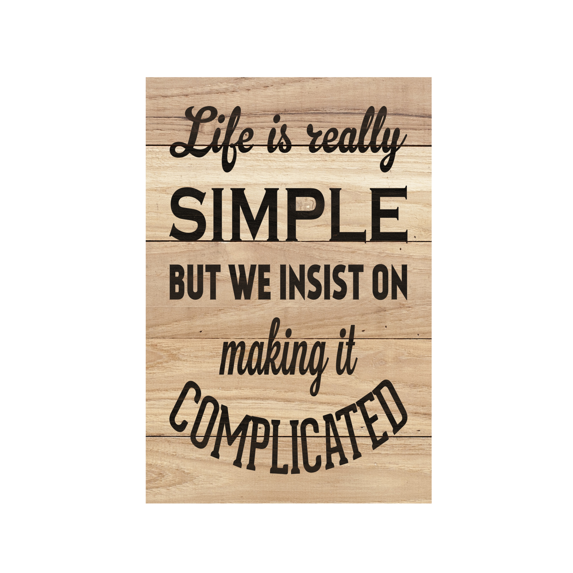 Madera impresa Life Simple 30 x 20 cm INSPIRE | Leroy Merlin