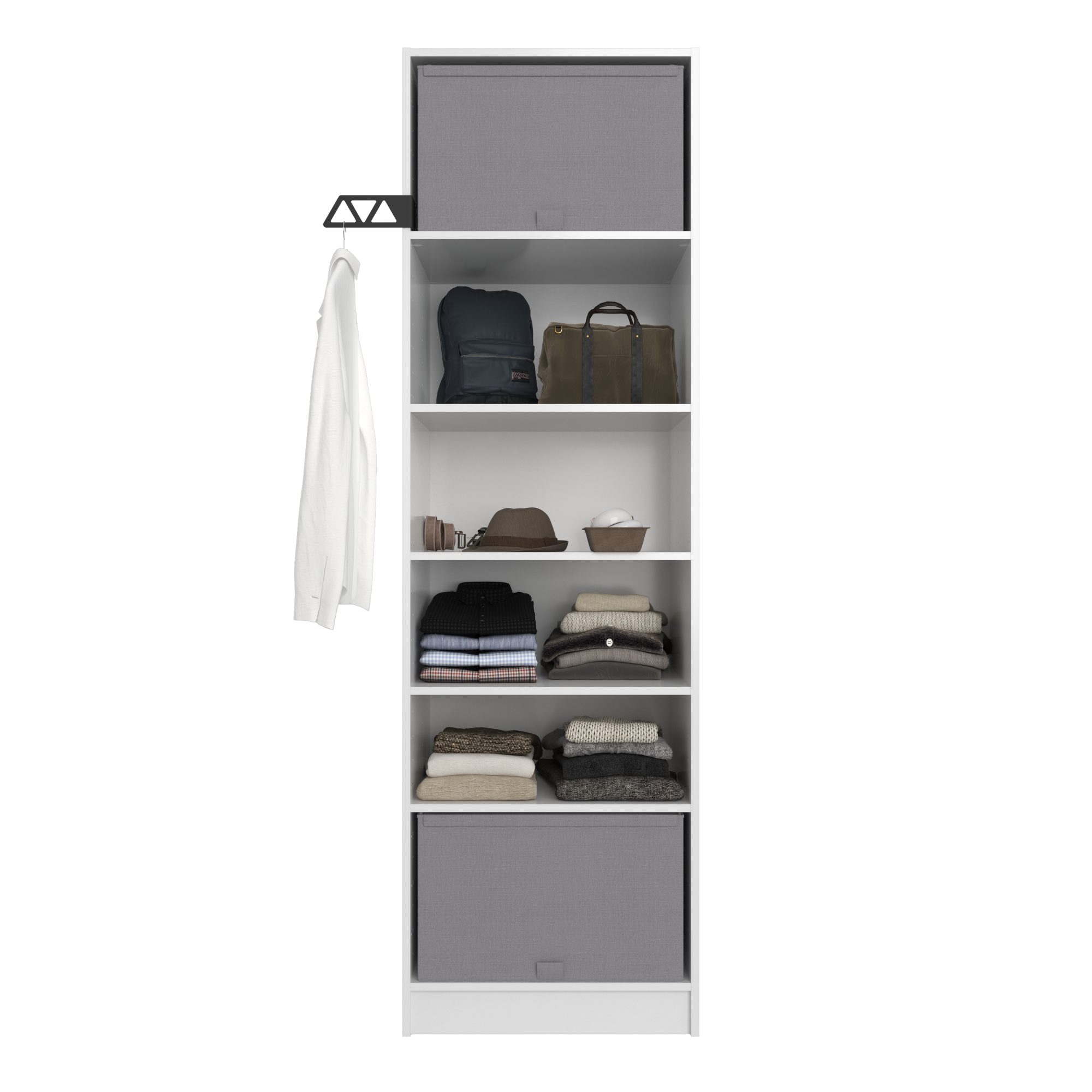 Composición nº87 Spaceo Home armario kit vestidor sin puertas blanco ...