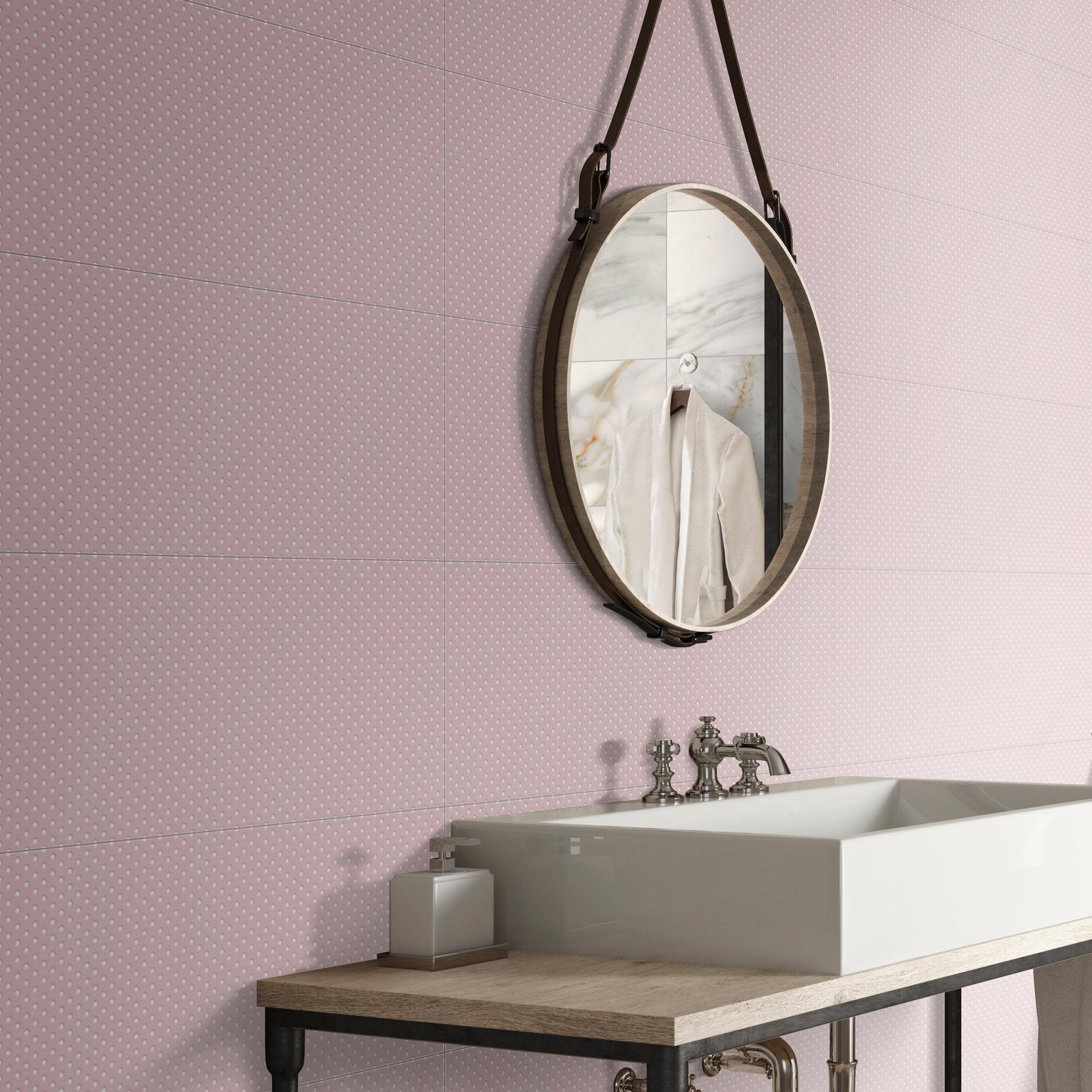 Azulejo Magna 30x90 cm rosa | Leroy Merlin