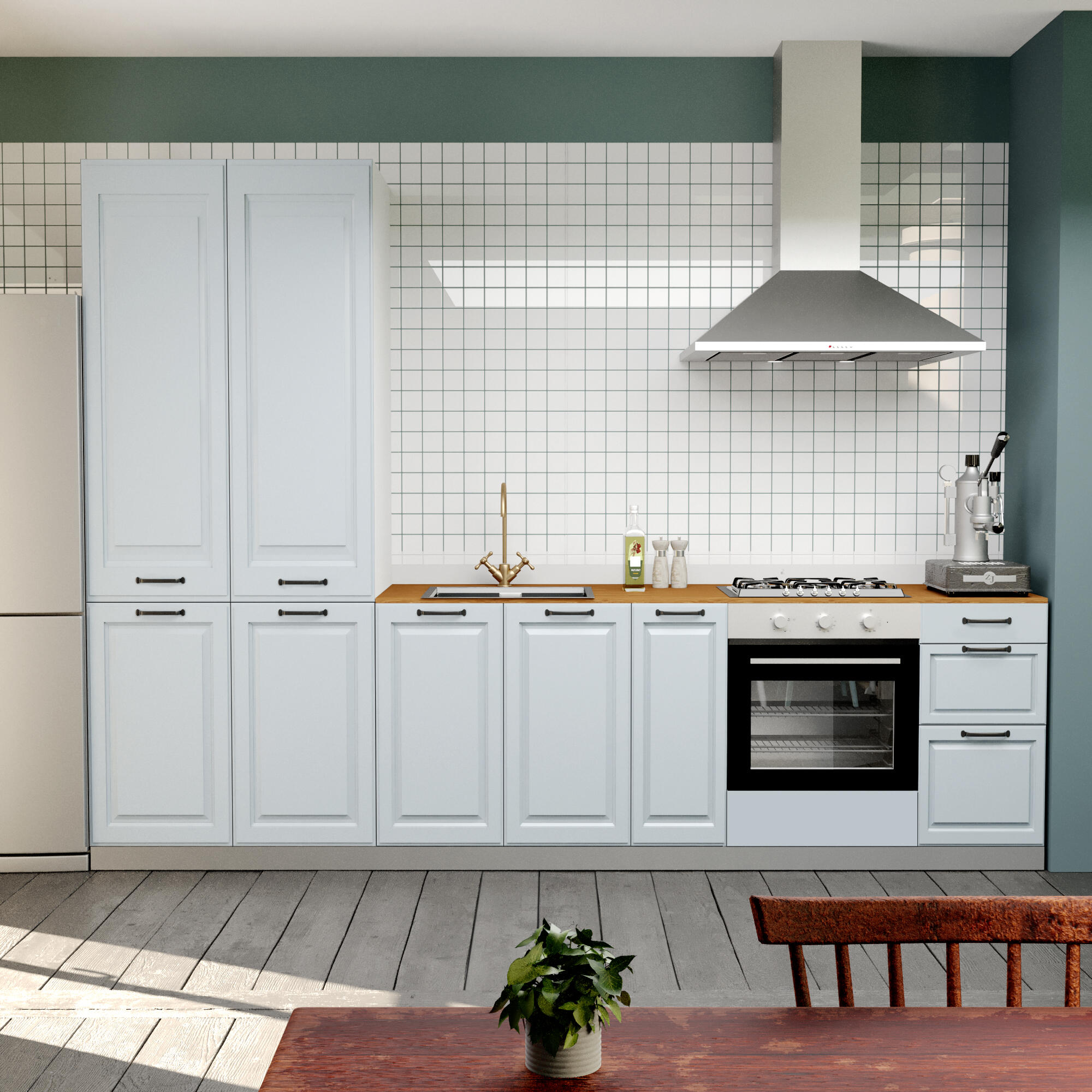 Cocina en kit DELINEA id OXFORD azul 3.00 m | Leroy Merlin