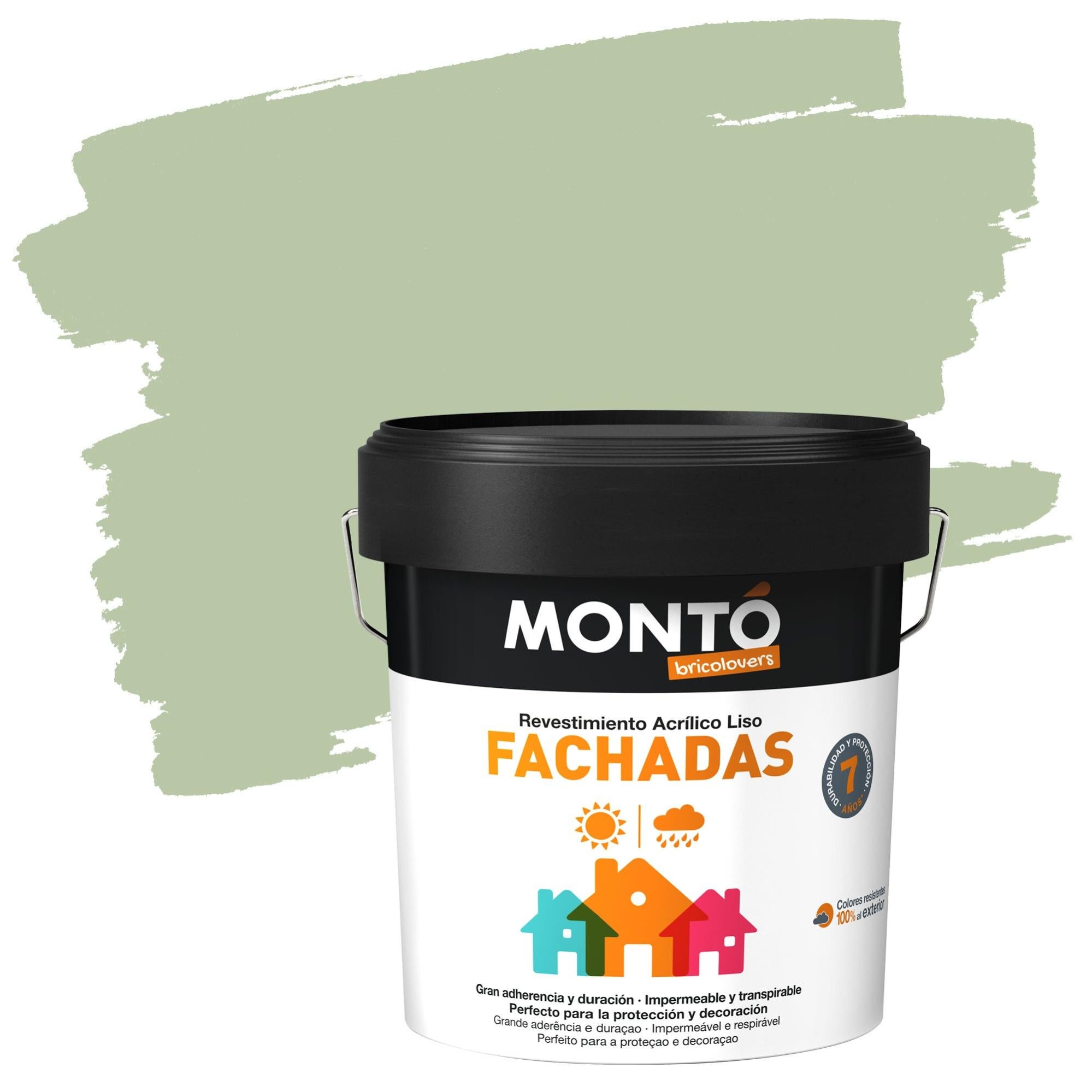 Pintura para fachadas MONTÓ 4L verde equilibrio | Leroy Merlin