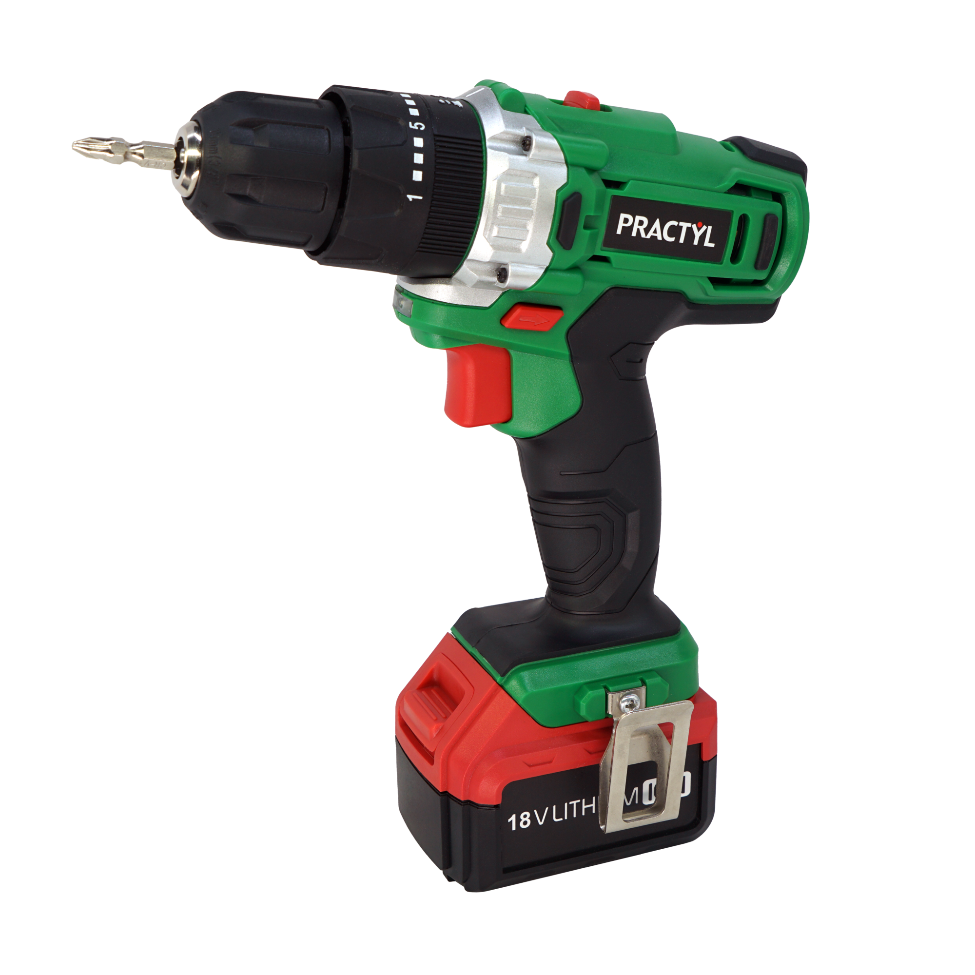 Atornillador impacto sin cable PRACTYL 18 V 1 bateria 2 Ah+ cargador+ ...
