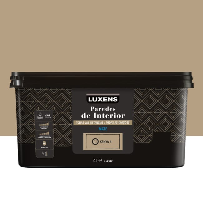 Pintura de interior LUXENS ultralavable mate 4l kenya 4 | Leroy Merlin Pintura de interior LUXENS ultralavable mate 4l kenya 4 | Leroy Merlin
