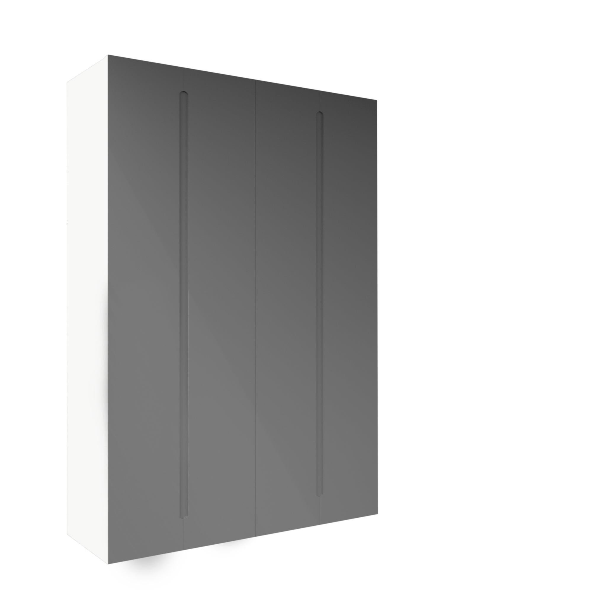 Armario ropero puerta abatible Spaceo home Osaka Gris 160x240x60 cm ...