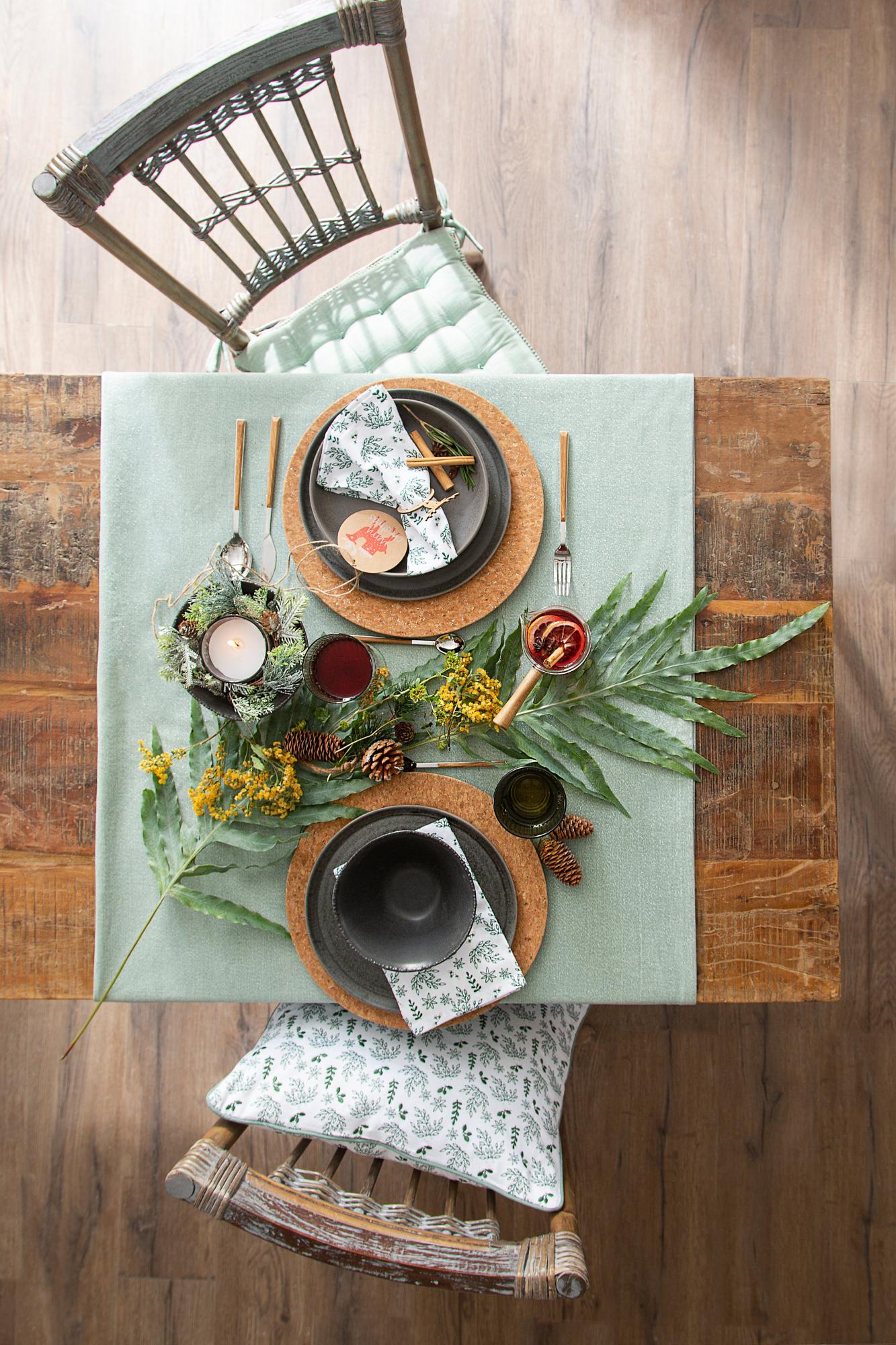 Mantel Lilly pad verde 150 x 150 cm | Leroy Merlin