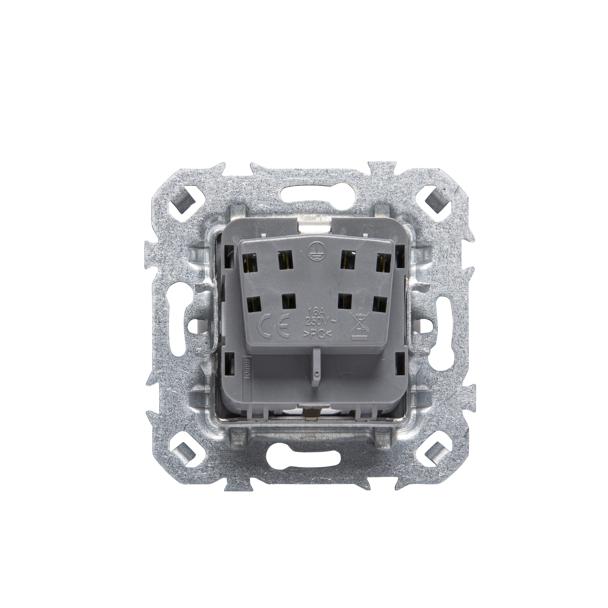 Enchufe con toma de tierra LEXMAN Luxia color aluminio | Leroy Merlin