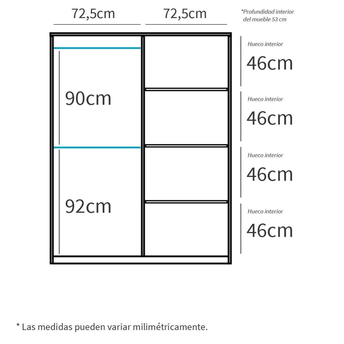 Armario de melamina Onix color blanco de 200x150x62 cm | Leroy Merlin