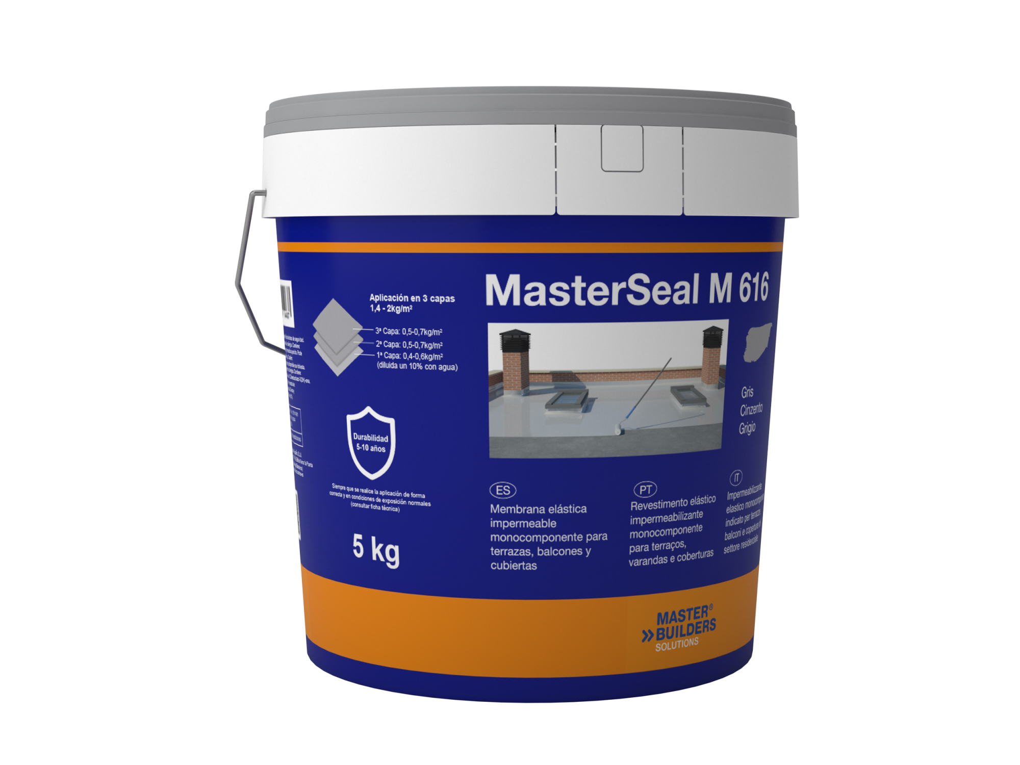 Pintura impermeabilizante MASTERSEAL M616 5KG gris | Leroy Merlin