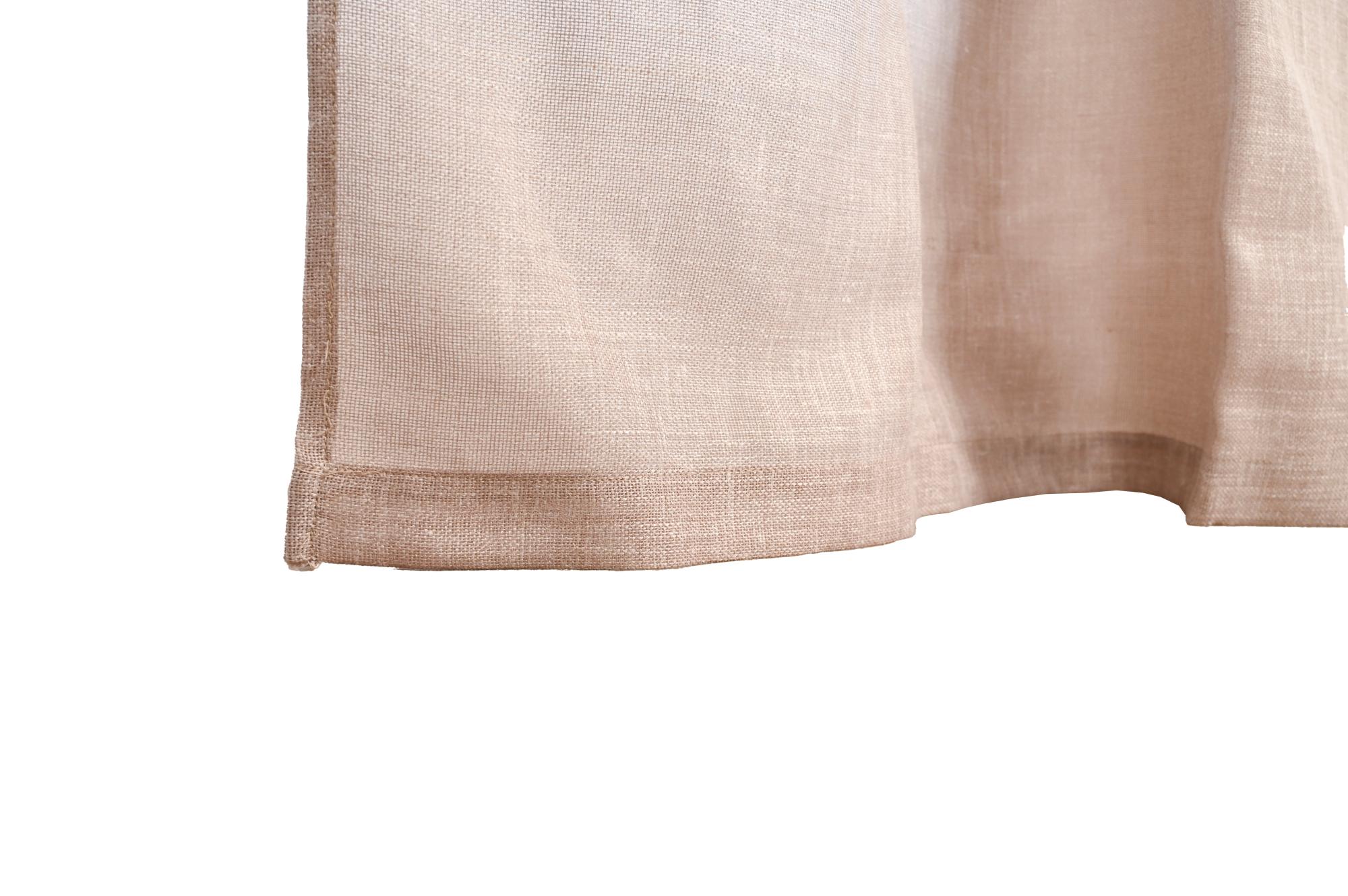 Visillo cinta y trabilla Zoe lino y poliéster liso beige de 140x270cm ...