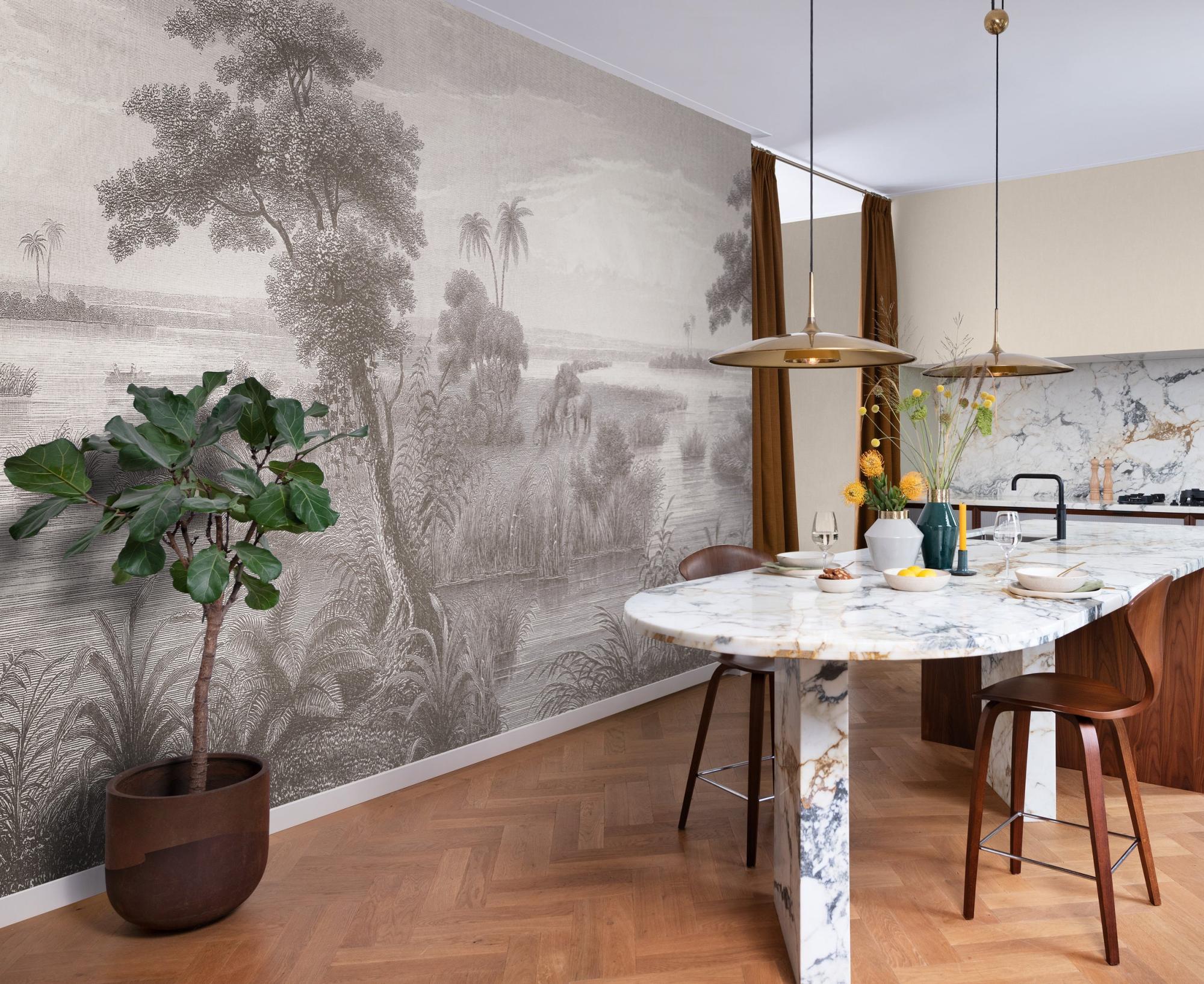 Papel pintado vinílico floral Mural 55 Madagascar multicolor | Leroy Merlin