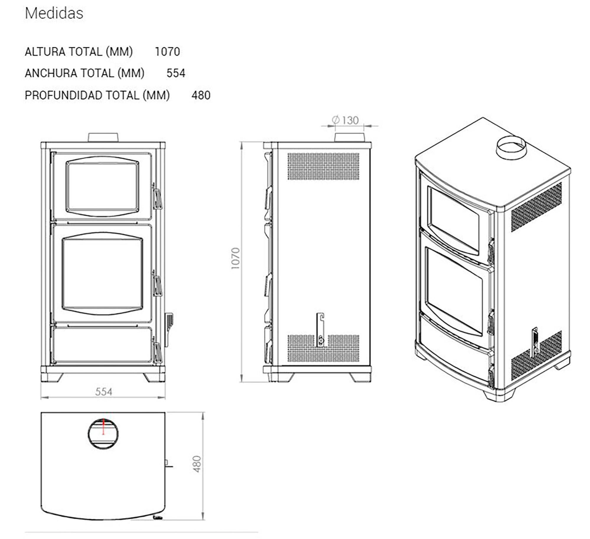 Estufa de leña con horno TS16 | Leroy Merlin