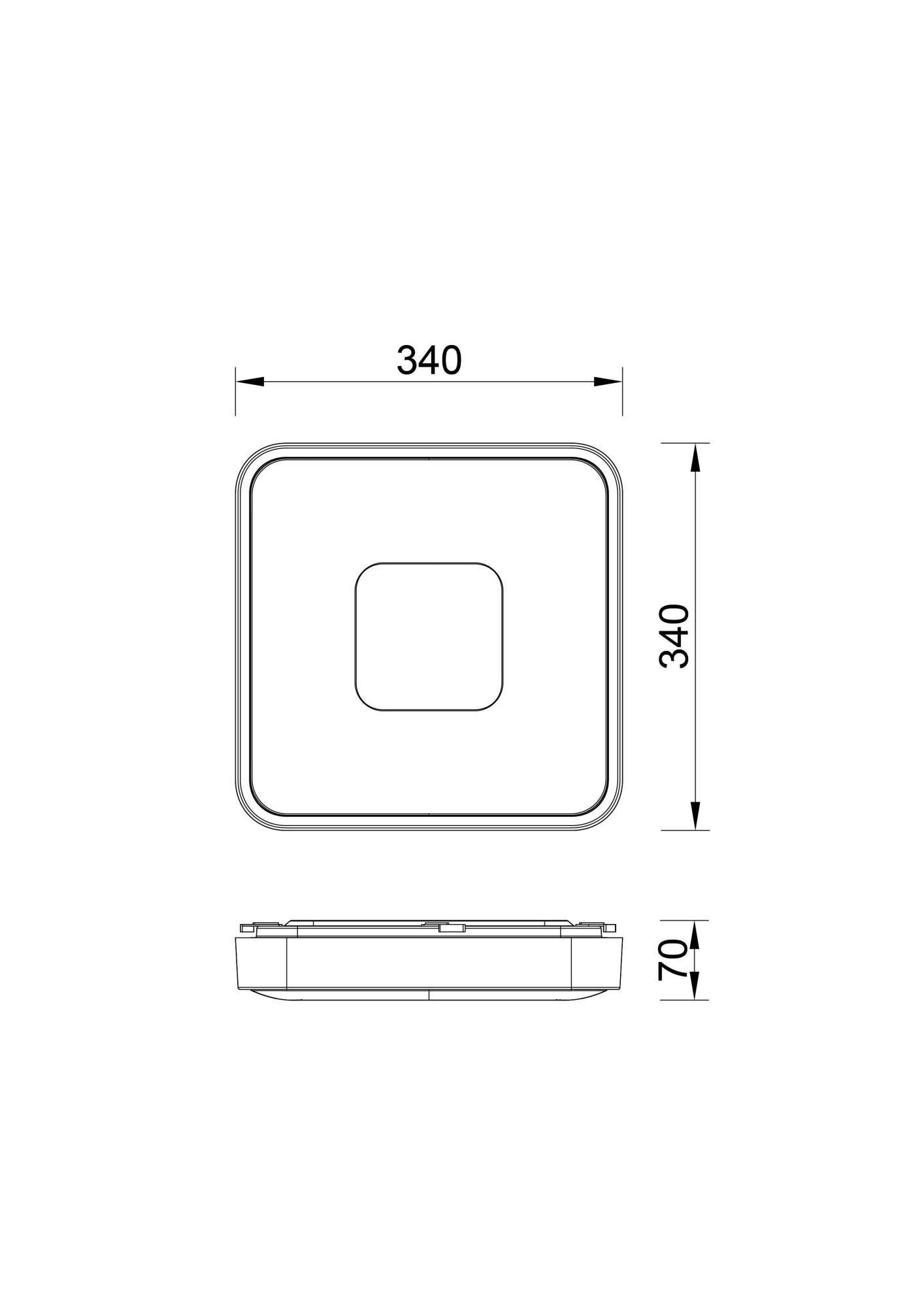 Plafón LED Coin cuadrado blanco 56W color de luz regulable con mando ...