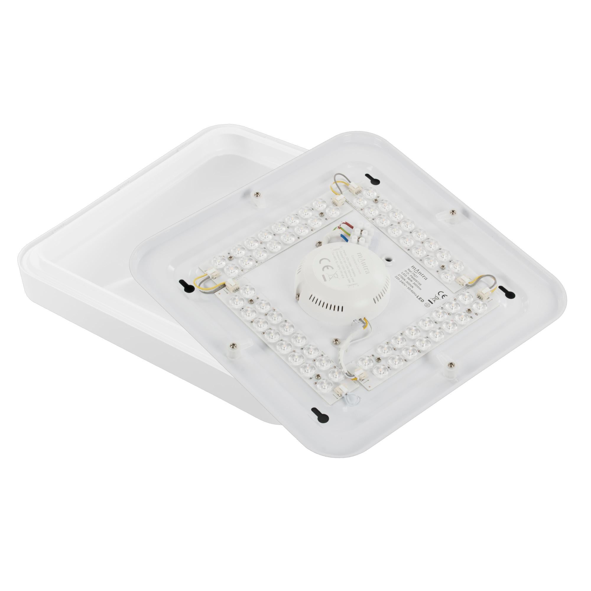 Plafón LED Coin cuadrado blanco 56W color de luz regulable con mando ...