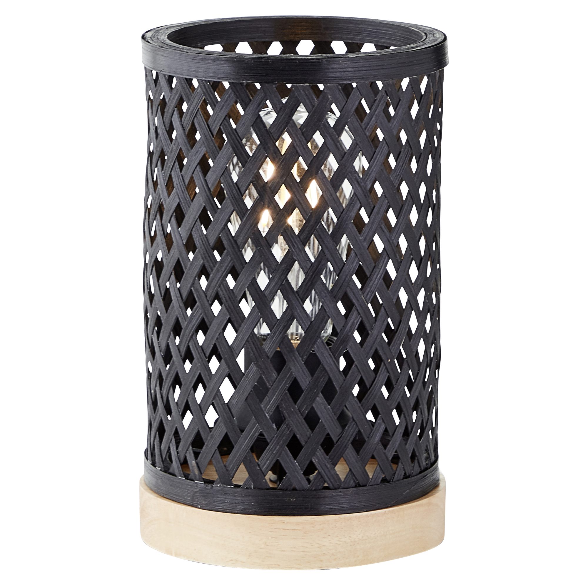 Lámpara de mesa Ninon Inspire E27 Bambu Negro | Leroy Merlin