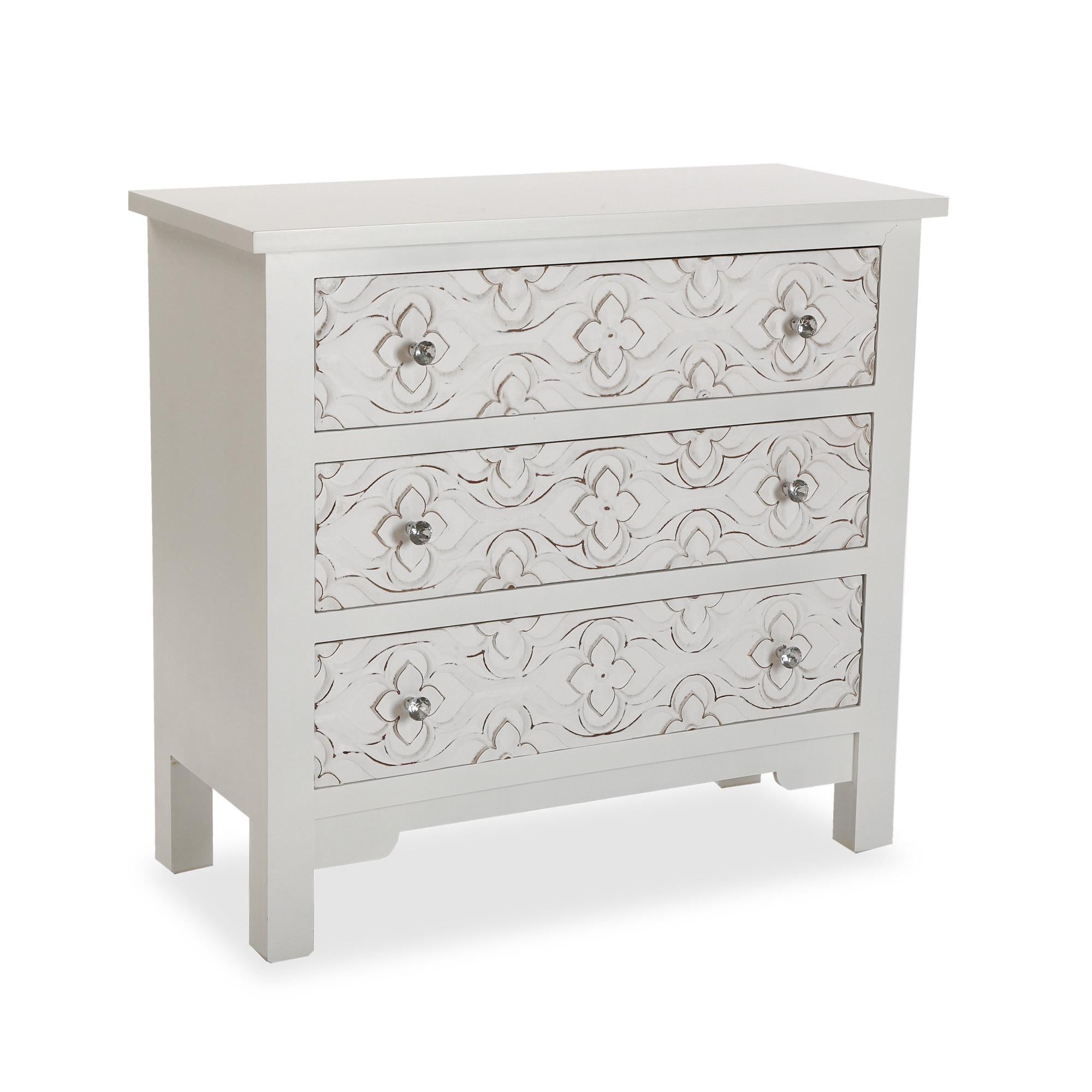 Cómoda KIT de madera color blanco con 3 cajones de 75x80x34,5cm | Leroy ...