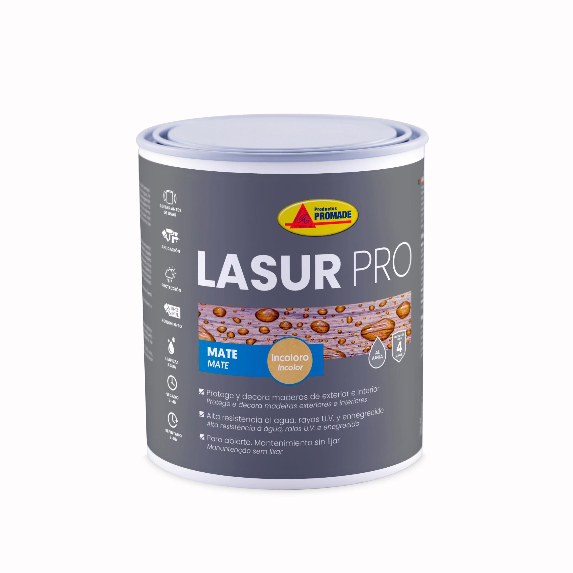 Lasur protector exterior pro al agua mate PROMADE 750ml incoloro ...
