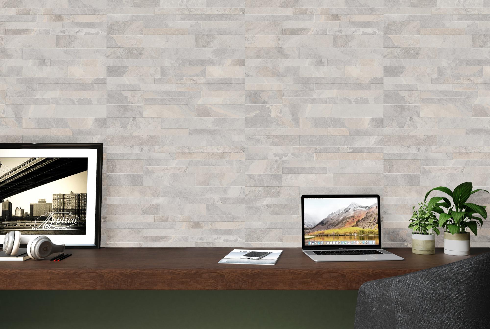 Azulejo efecto piedra white mate 30.3x61.3 cm Slate | Leroy Merlin