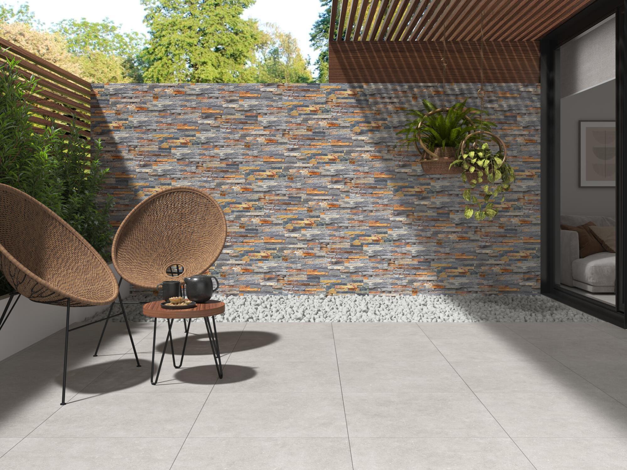 Suelo porcelánico Arenisca 75x75 cm gris C3 exterior | Leroy Merlin