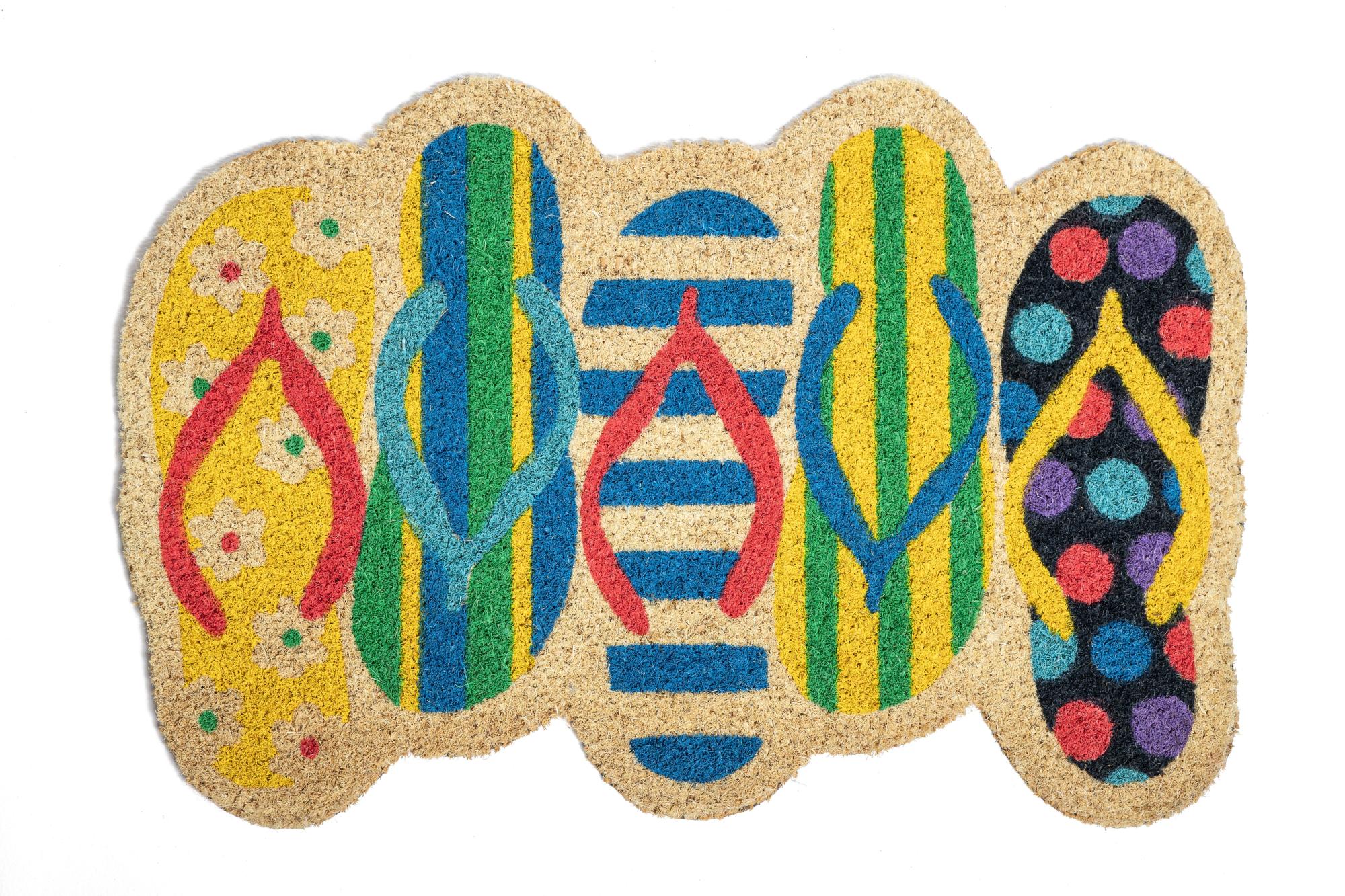 Felpudo multicolor de coco, pvc Chanclas 40 x60 cm | Leroy Merlin