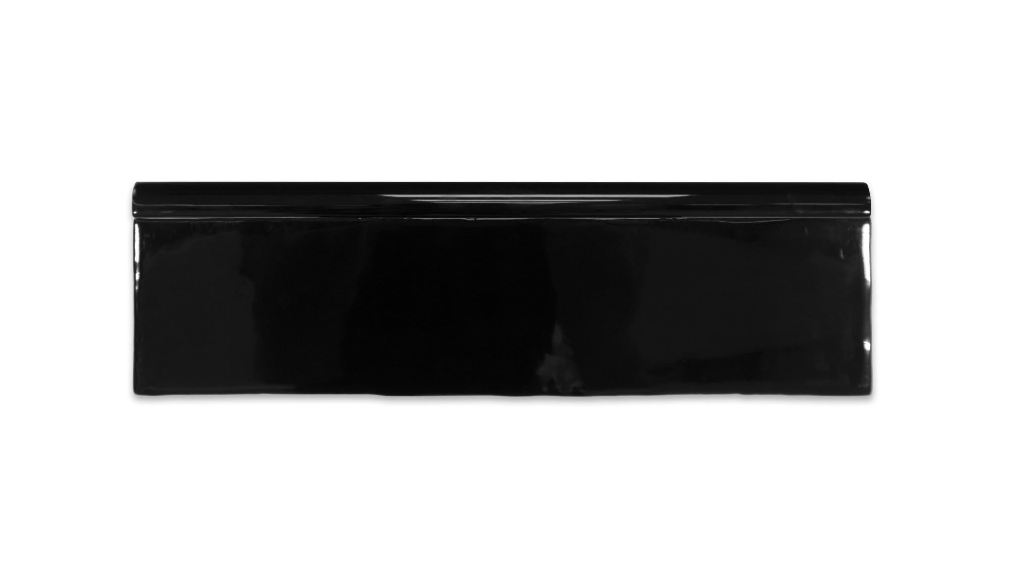Azulejo efecto liso negro brillante 1.5x30 cm Perfil Ceramico / Jolly ...
