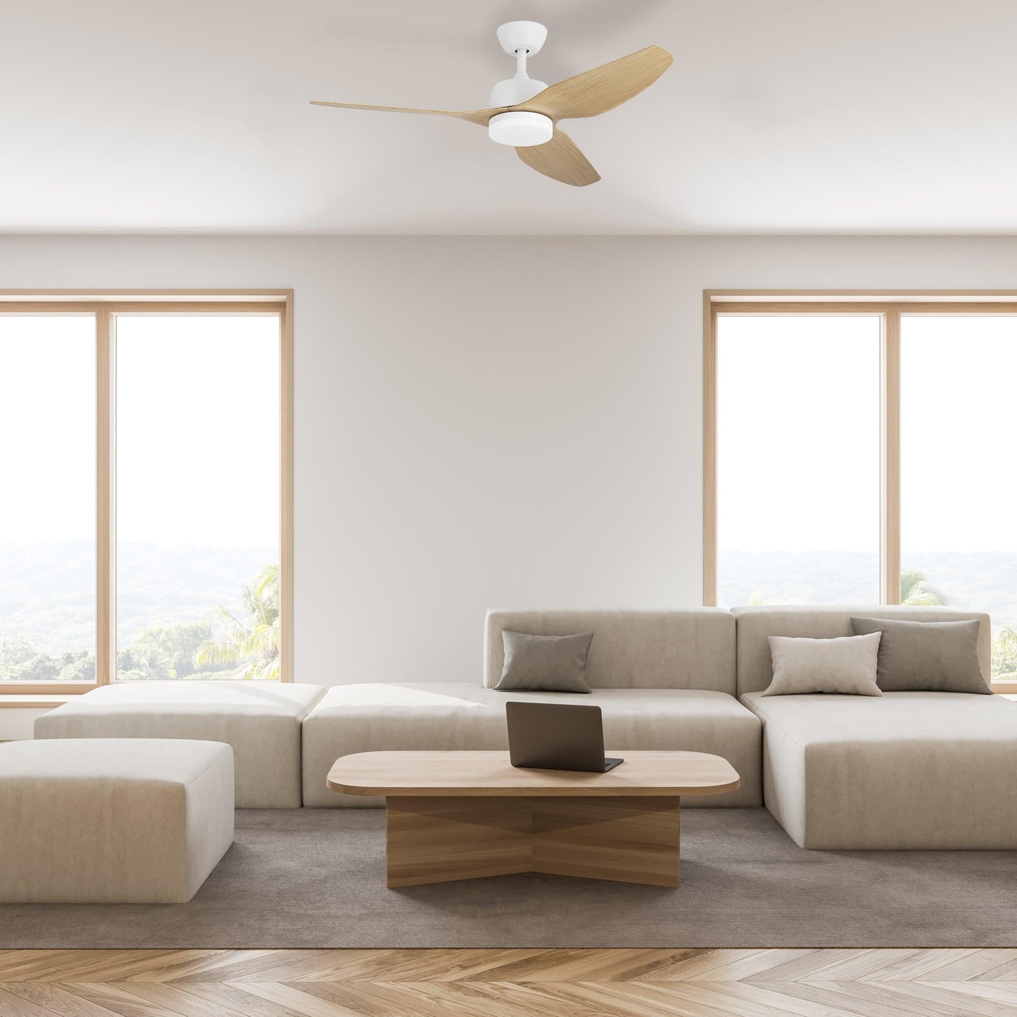 Ventilador de techo con luz motor DC July blanco 122 cm | Leroy Merlin