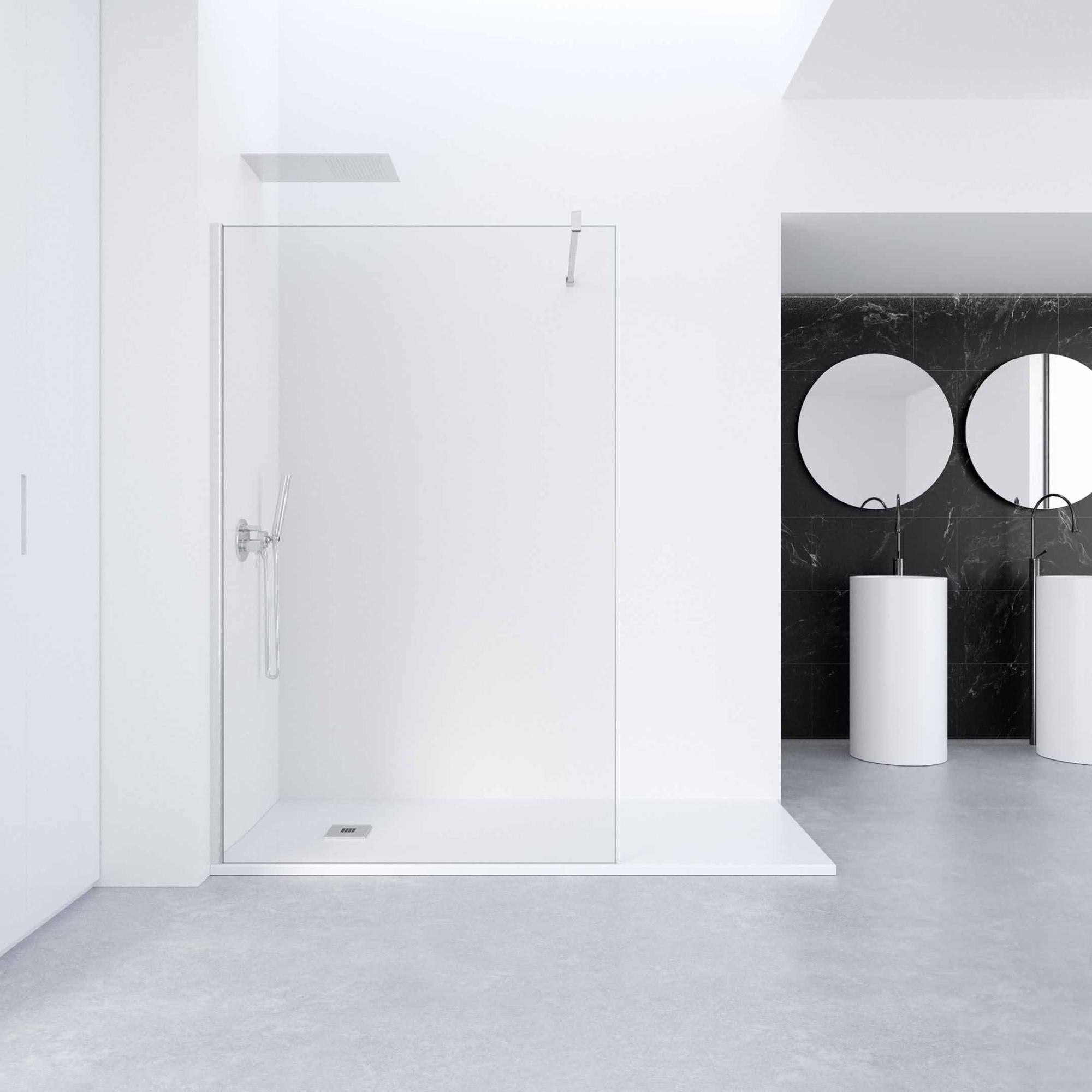 Panel de ducha Standar transparente perfil cromado 100x195cm | Leroy Merlin