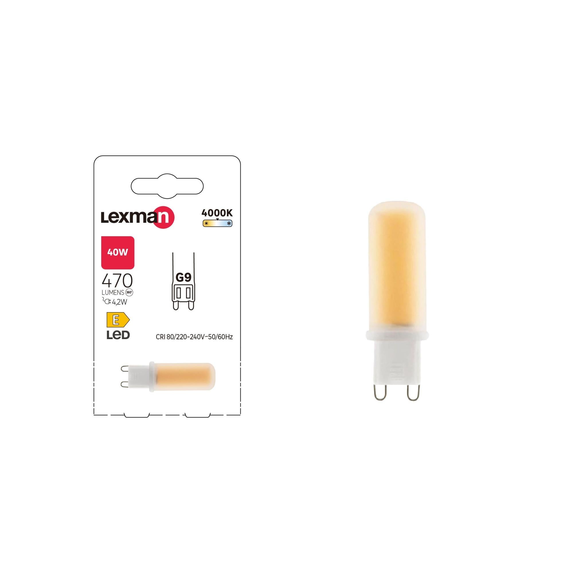 Bombilla LED G9 470 lm blanco neutro Lexman | Leroy Merlin