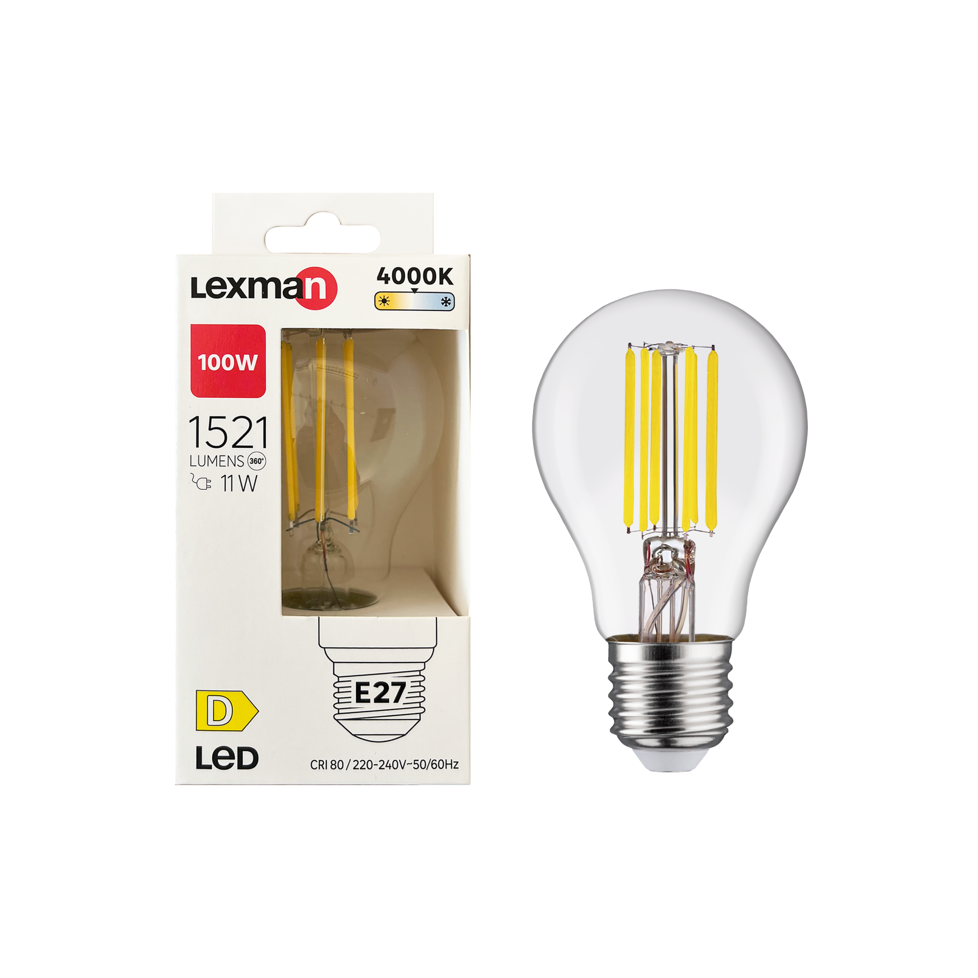 Bombilla LED E27 estándar 1521 lm blanco neutro Lexman | Leroy Merlin