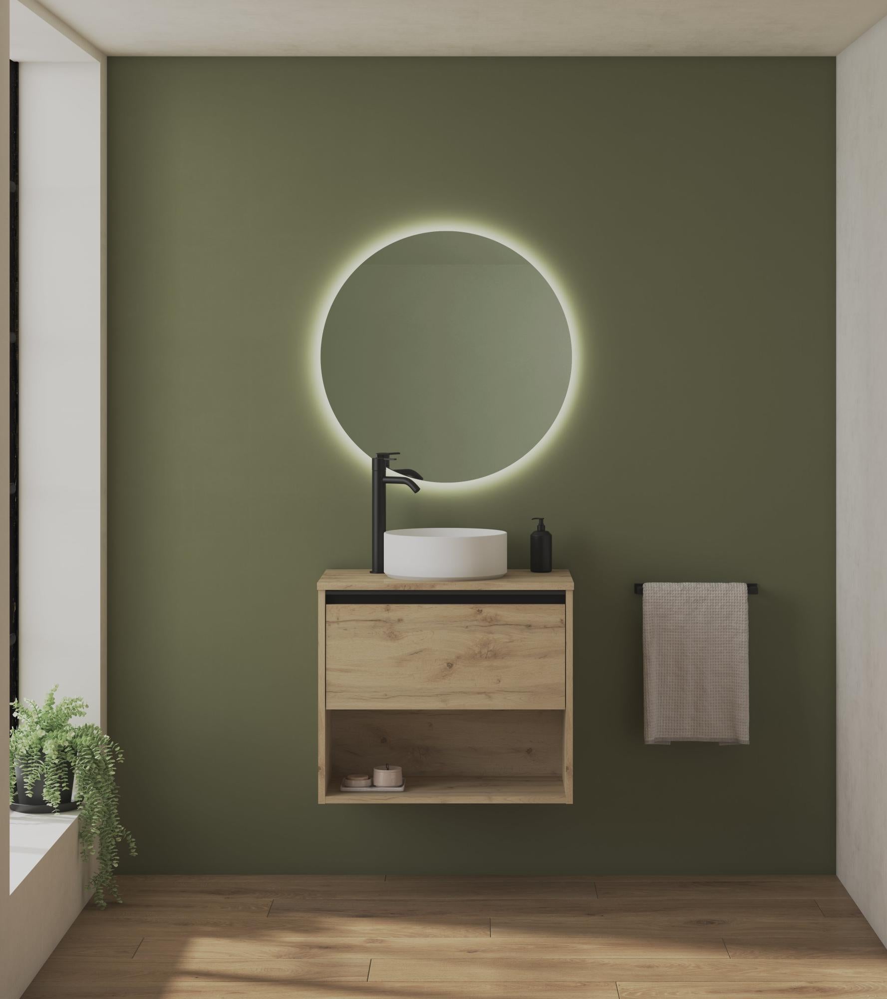 Mueble de baño con lavabo Klein roble claro 60x35 cm | Leroy Merlin