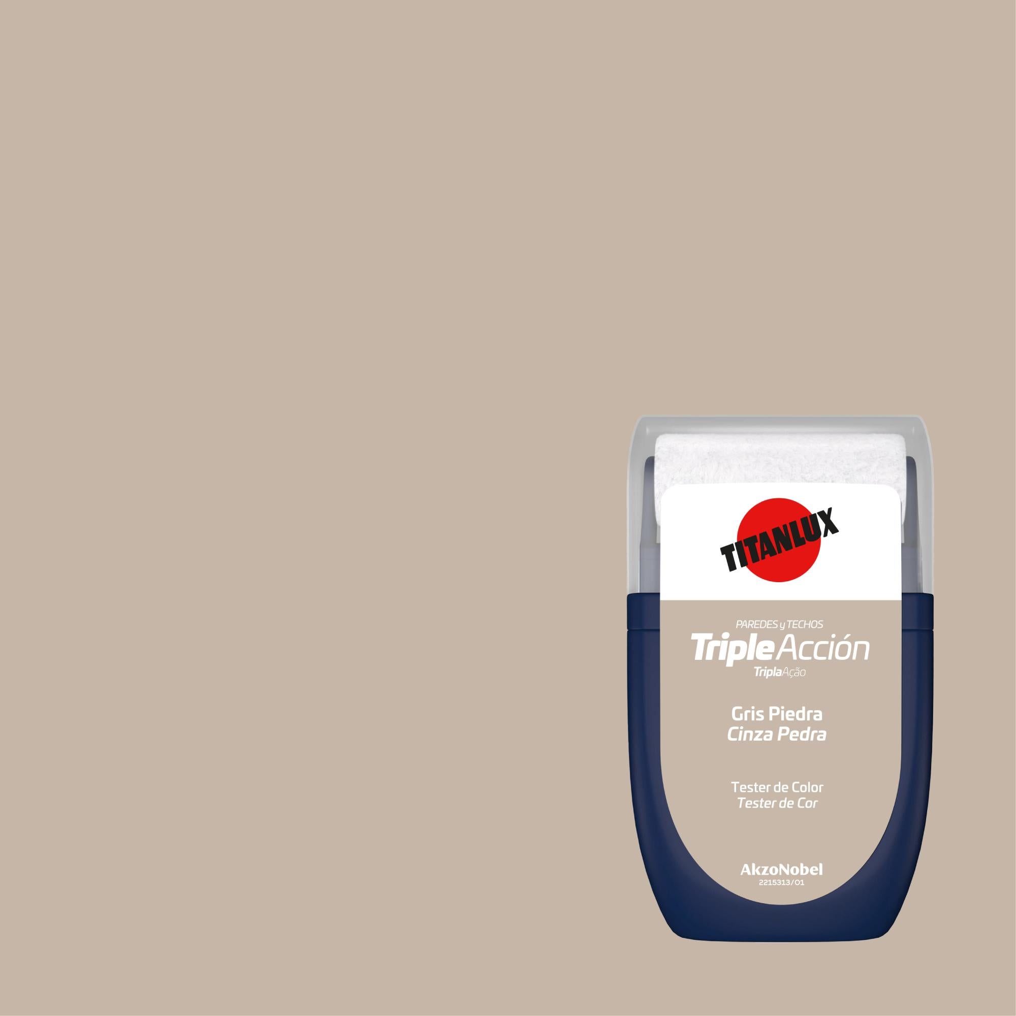 Tester de pintura Triple Acción TITANLUX mate 30ml gris piedra | Leroy ...