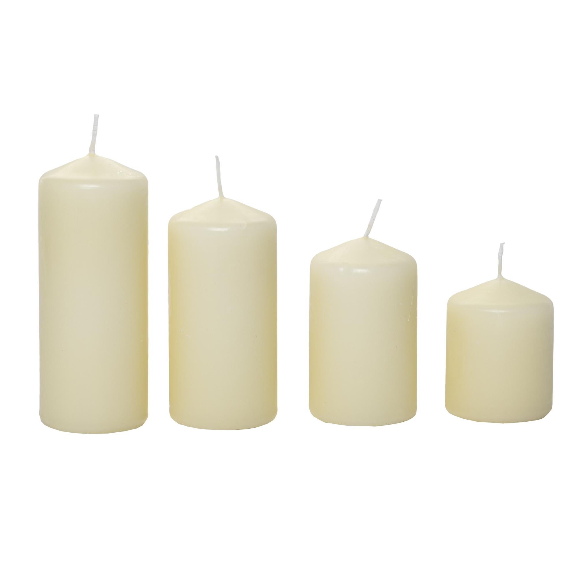 Pack 4 velas cilíndricas marfil | Leroy Merlin