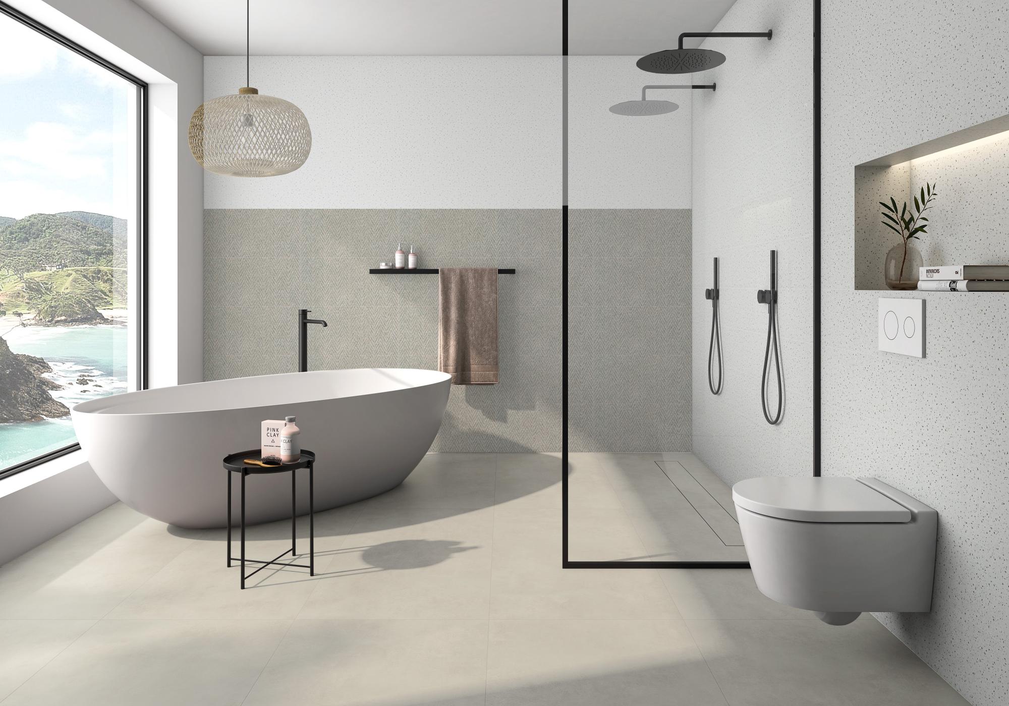 Suelo efecto cemento perla Duna 60x60 cm ROCA TILES | Leroy Merlin