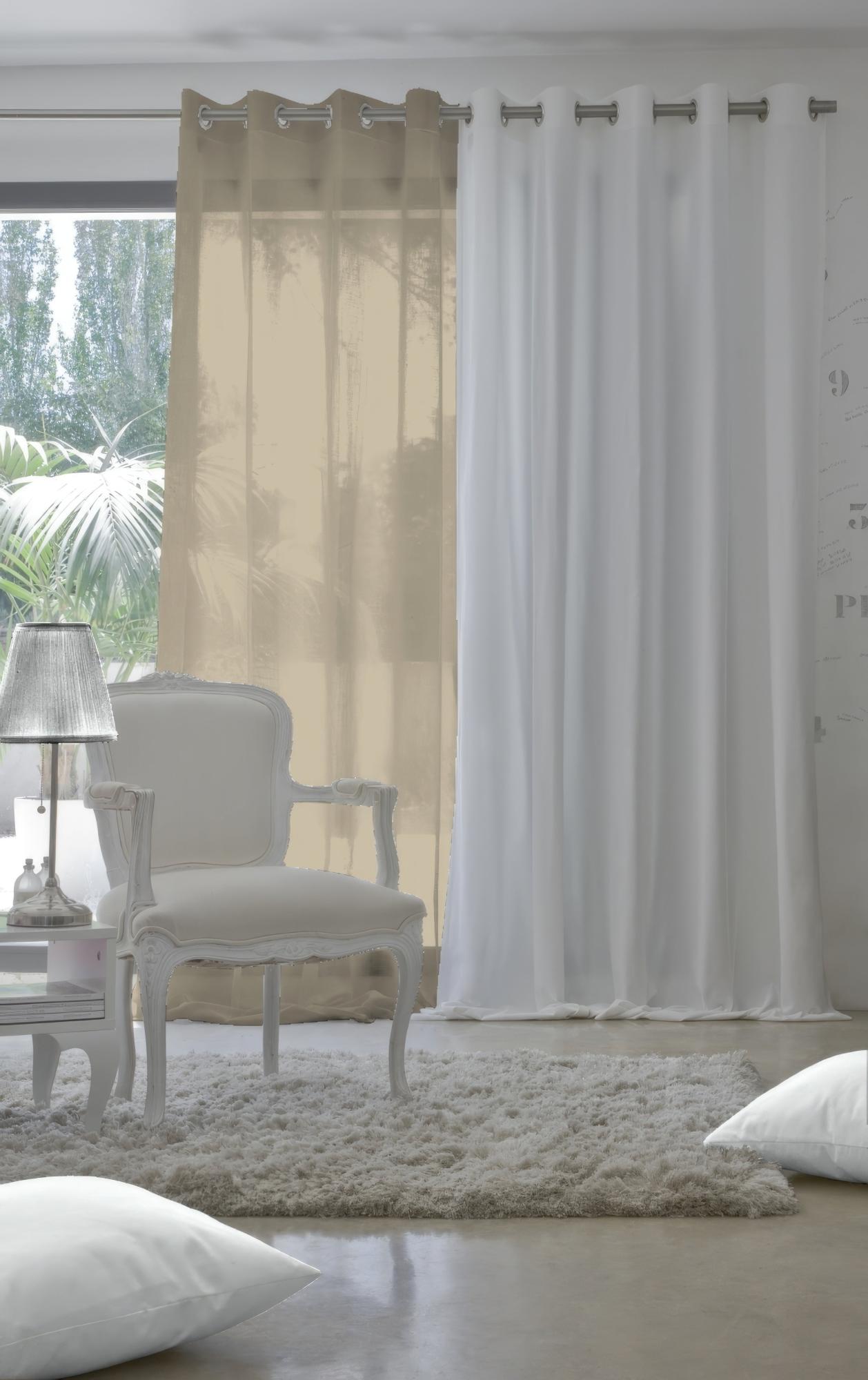 Visillo al corte lino Oslo Recycled camel ancho 300 cm | Leroy Merlin