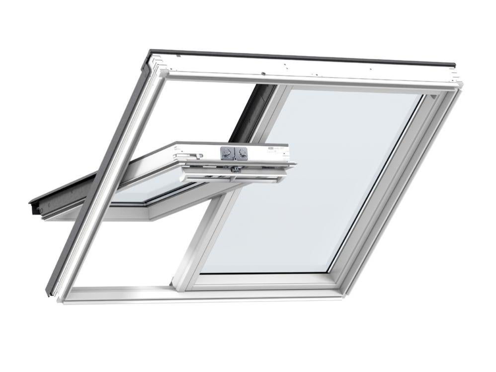Ventana de techo madera blanco Velux GGLS FPK08 2070 giratoria manual ...