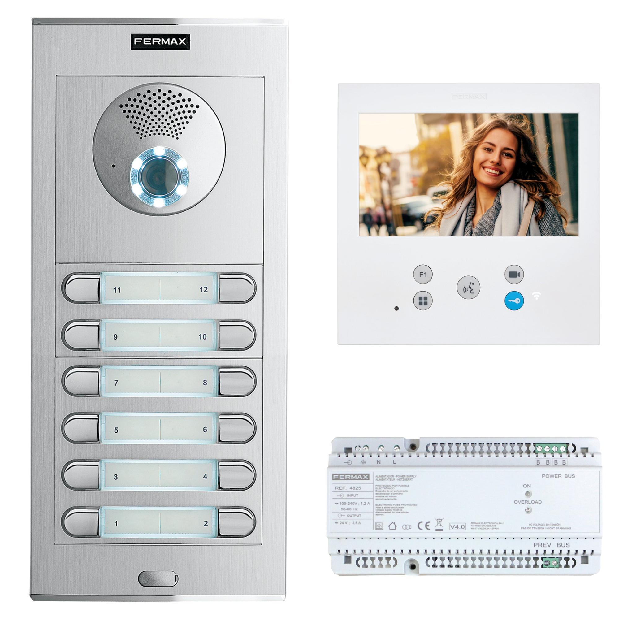 Video portero FERMAX Veo XL conectado a wifi para 12 viviendas | Leroy Merlin