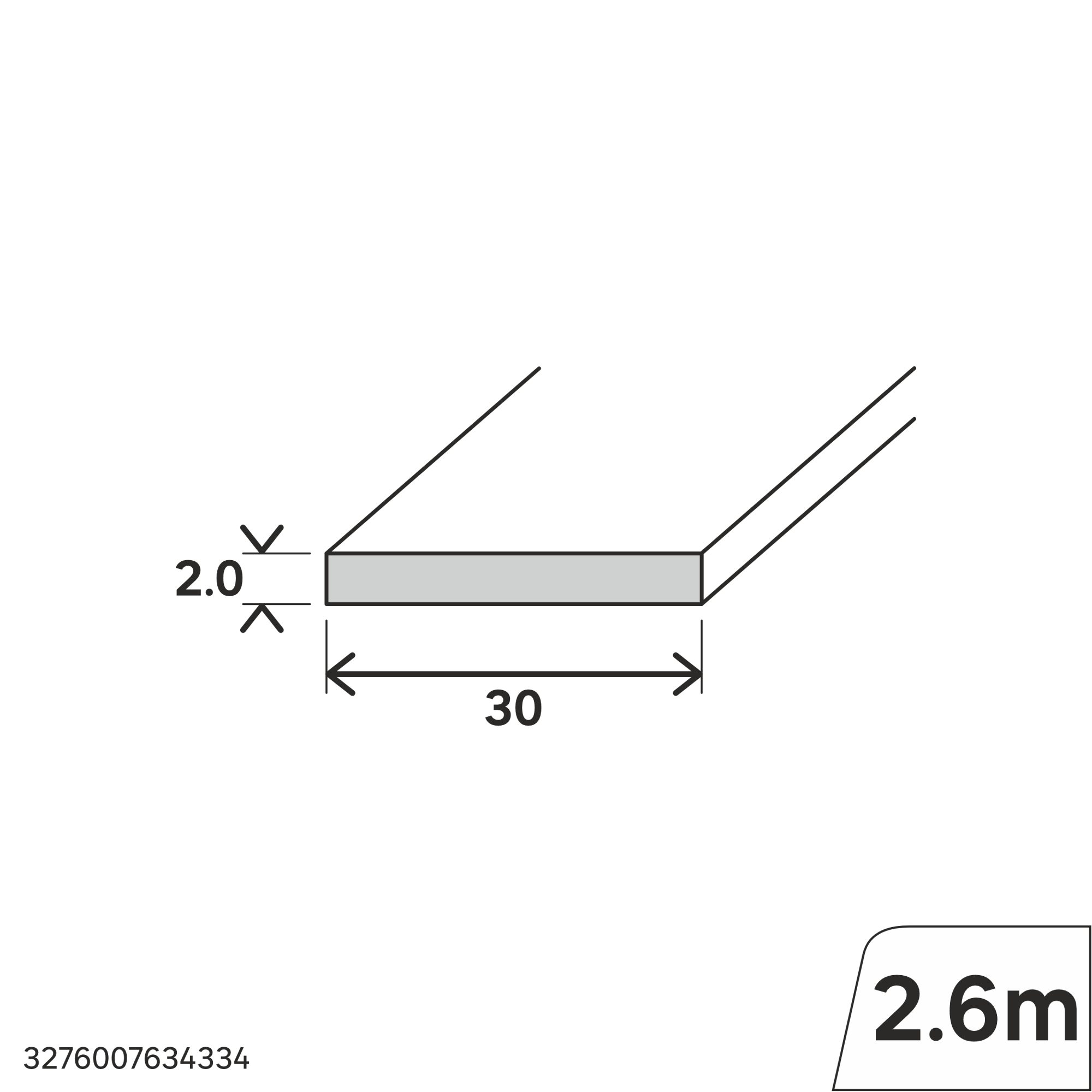Perfil forma de plano de PVC blanco STANDERS, Alt. 2 x An.30 mm x L.2,6 m | Leroy Merlin