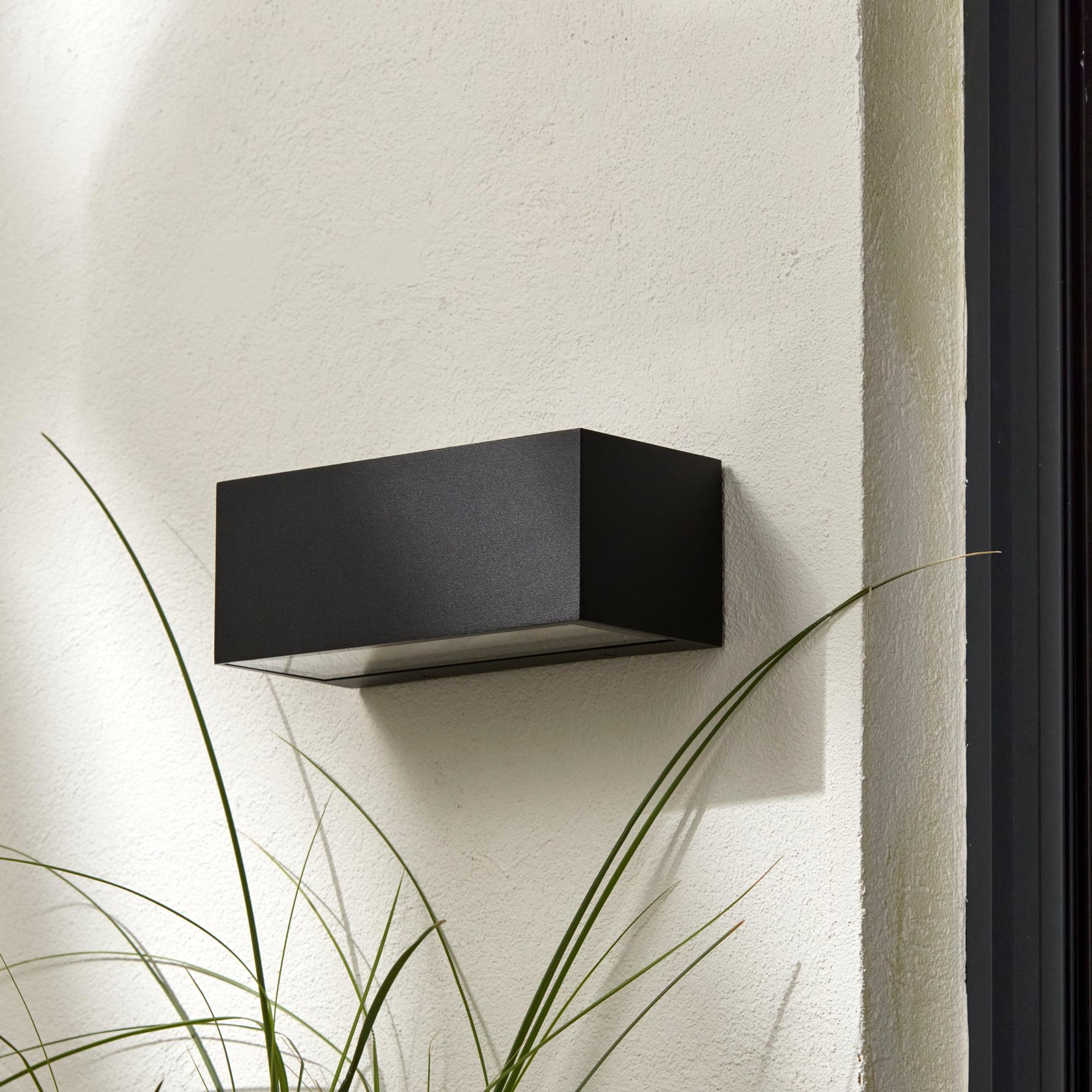 Aplique exterior LED Brandsen INSPIRE negro 12W blanco neutro | Leroy Merlin