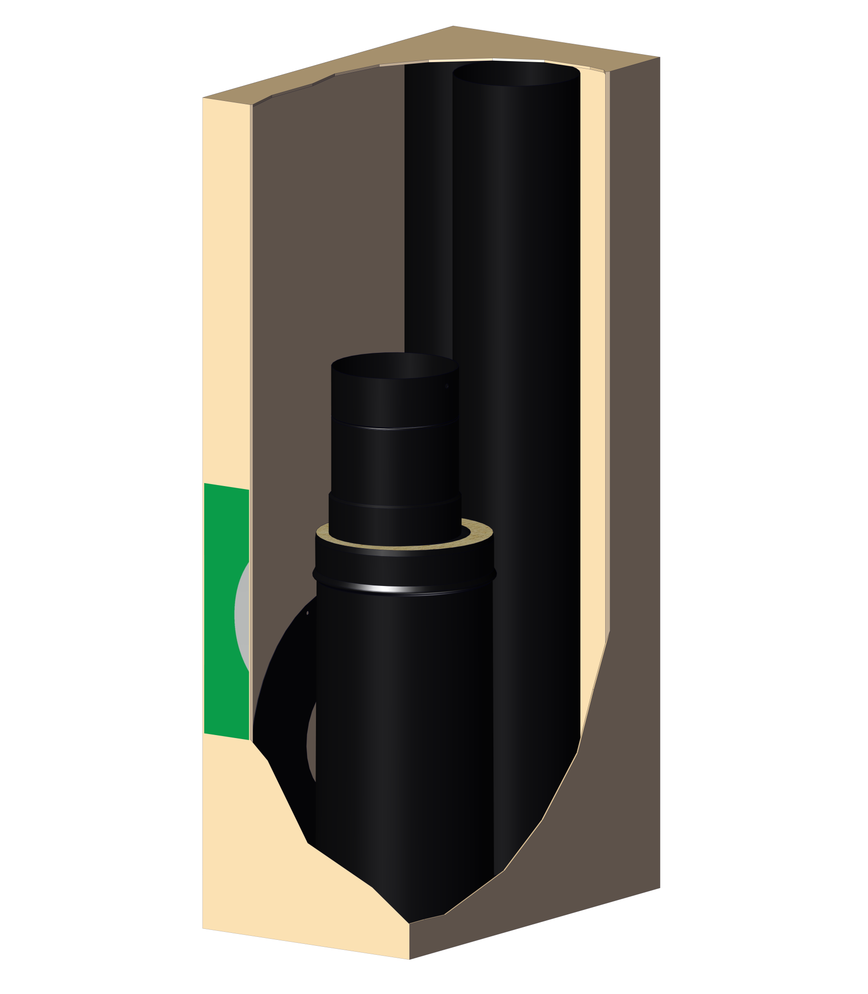 Kit de instalación leña ø150 - Elmandela