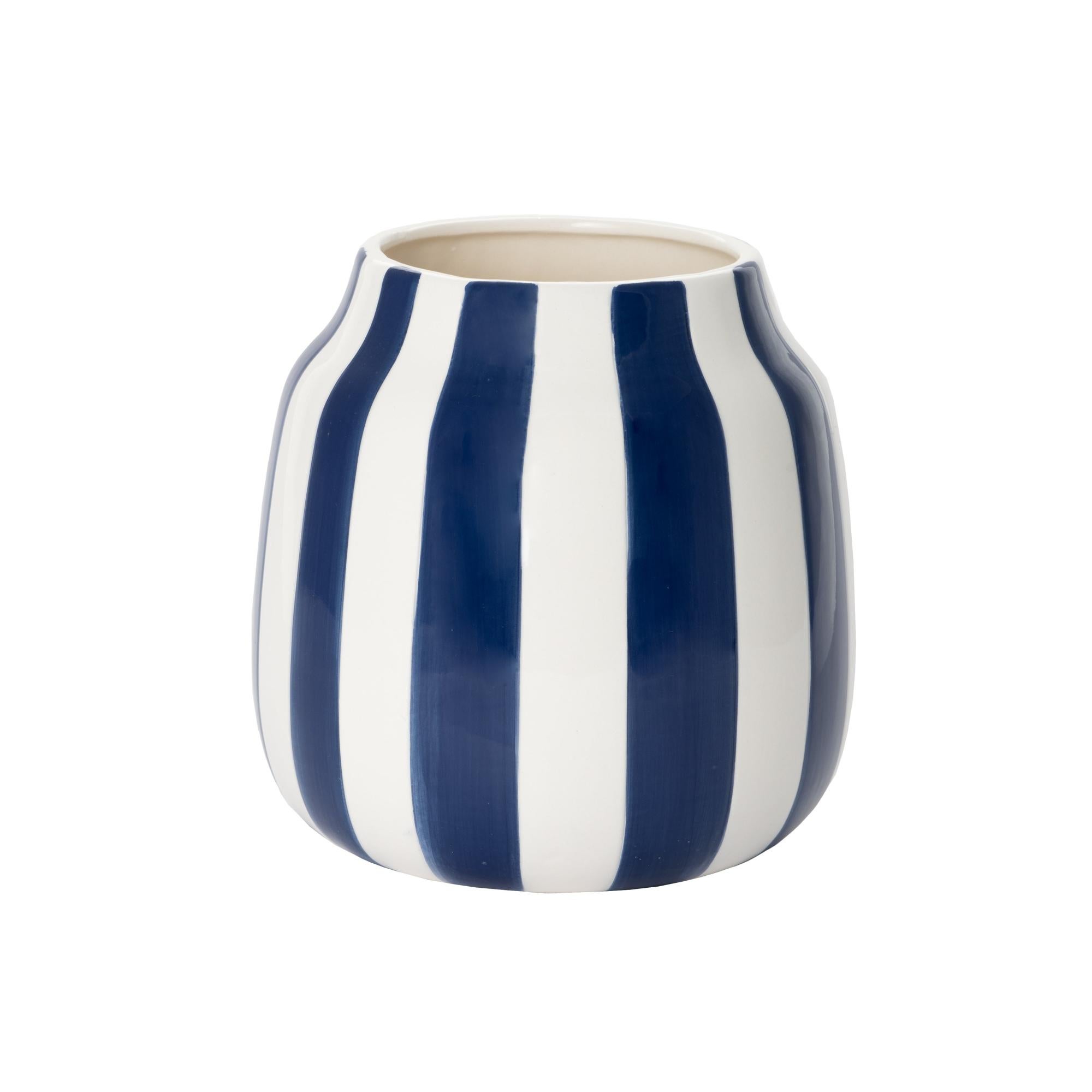 Jarrón decorativo cerámico Marinero blanco, azul 15.5x15.5 cm | Leroy ...