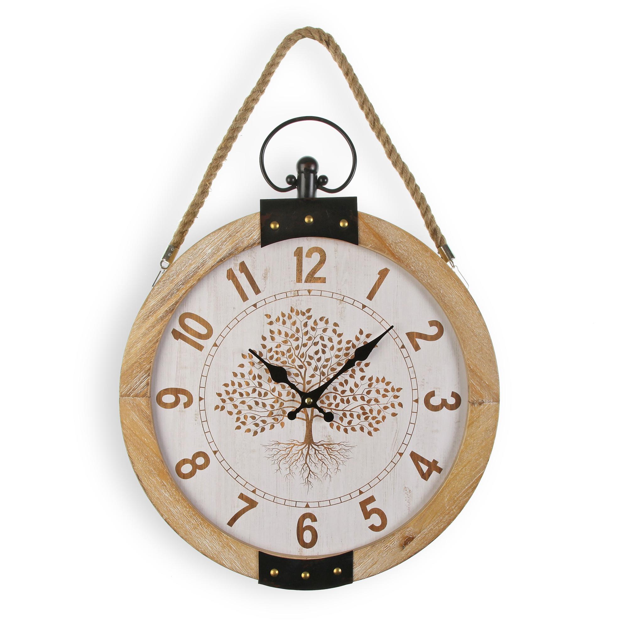 Reloj de pared madera árbol 46 cm | Leroy Merlin