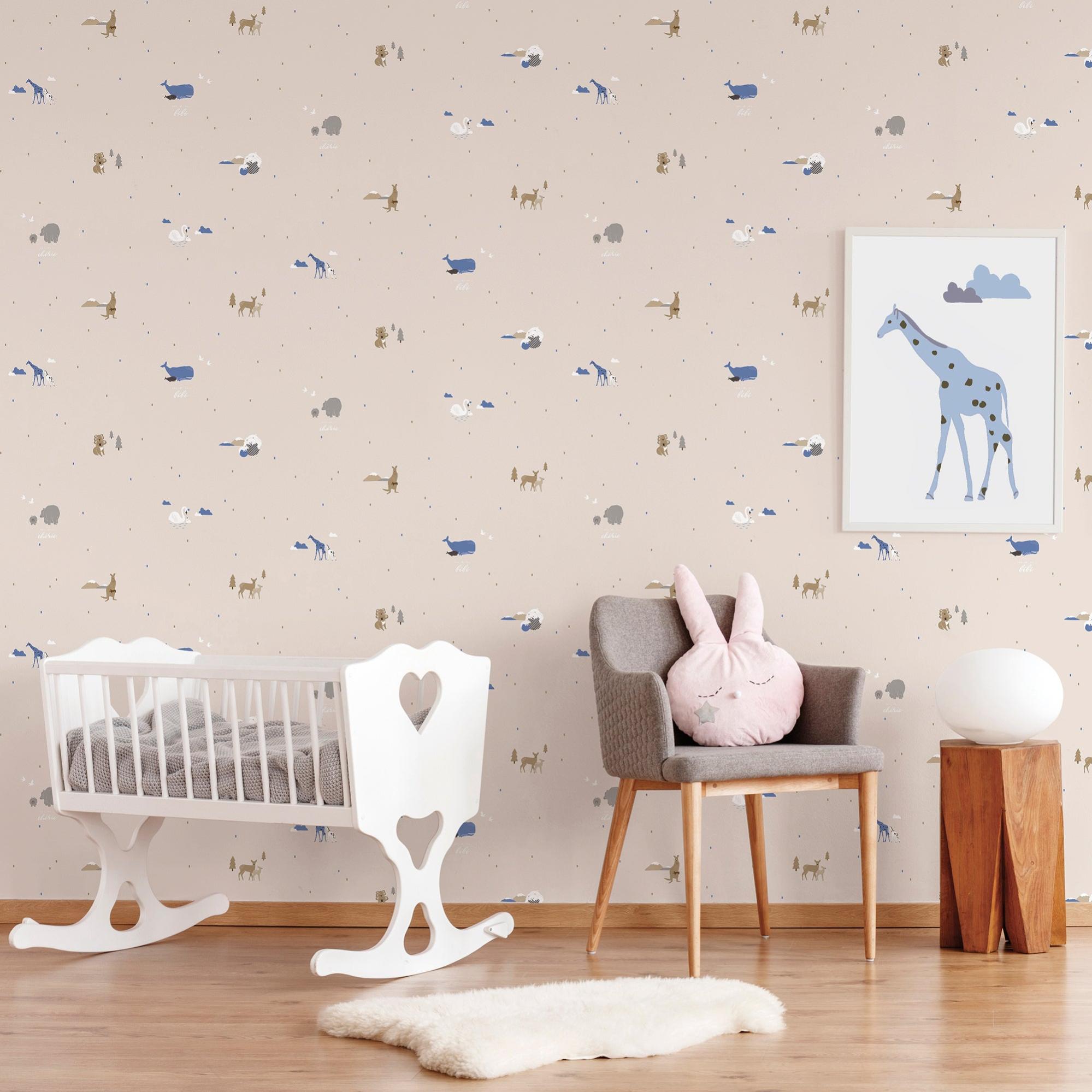 Papel pintado TNT infantil MARTA MULTICOLOR | Leroy Merlin