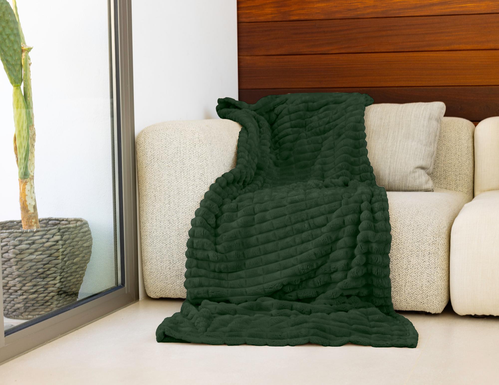 Plaid Andes Forest verde poliéster de 220x180 cm | Leroy Merlin