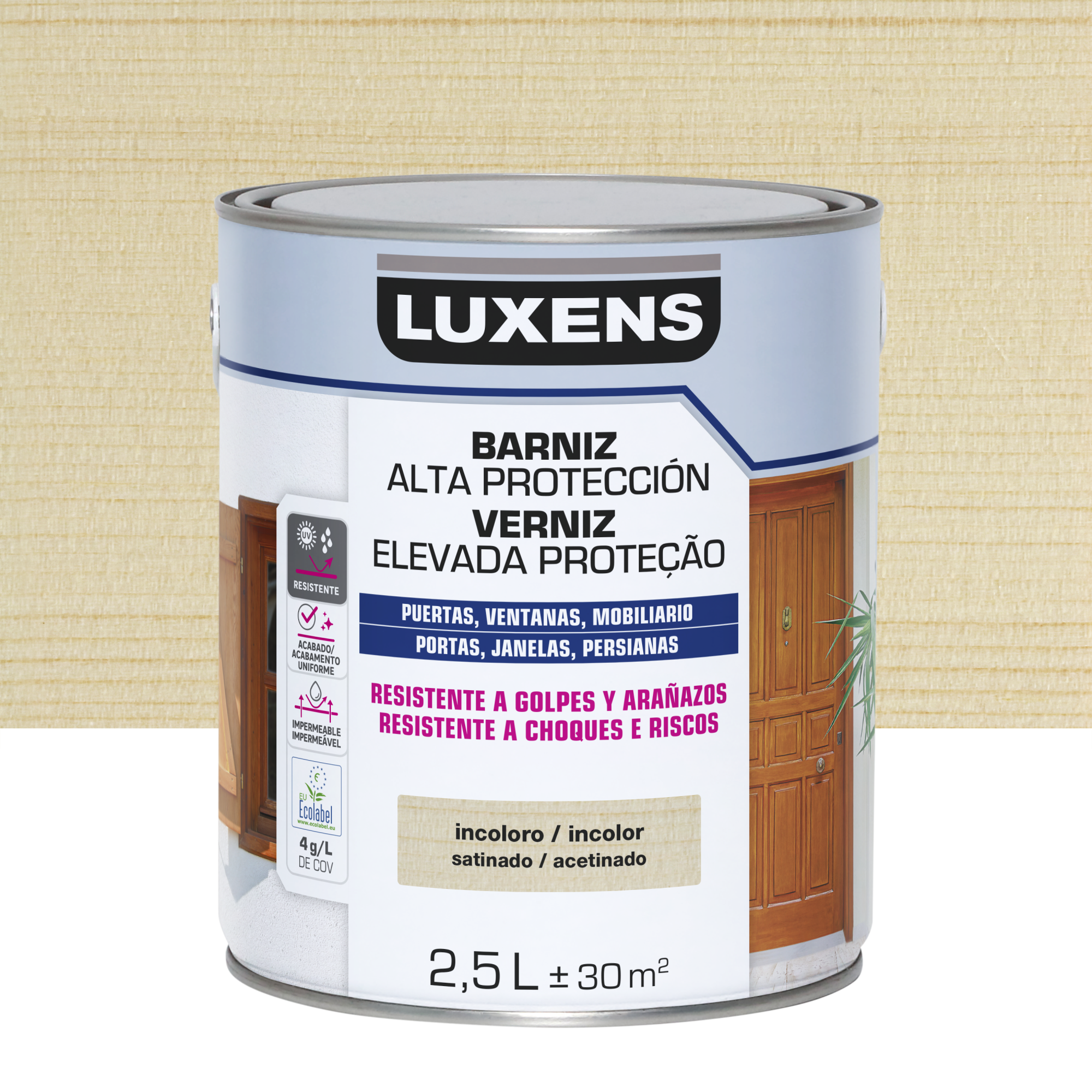 Barniz exterior satinado LUXENS 2.5l incoloro | Leroy Merlin