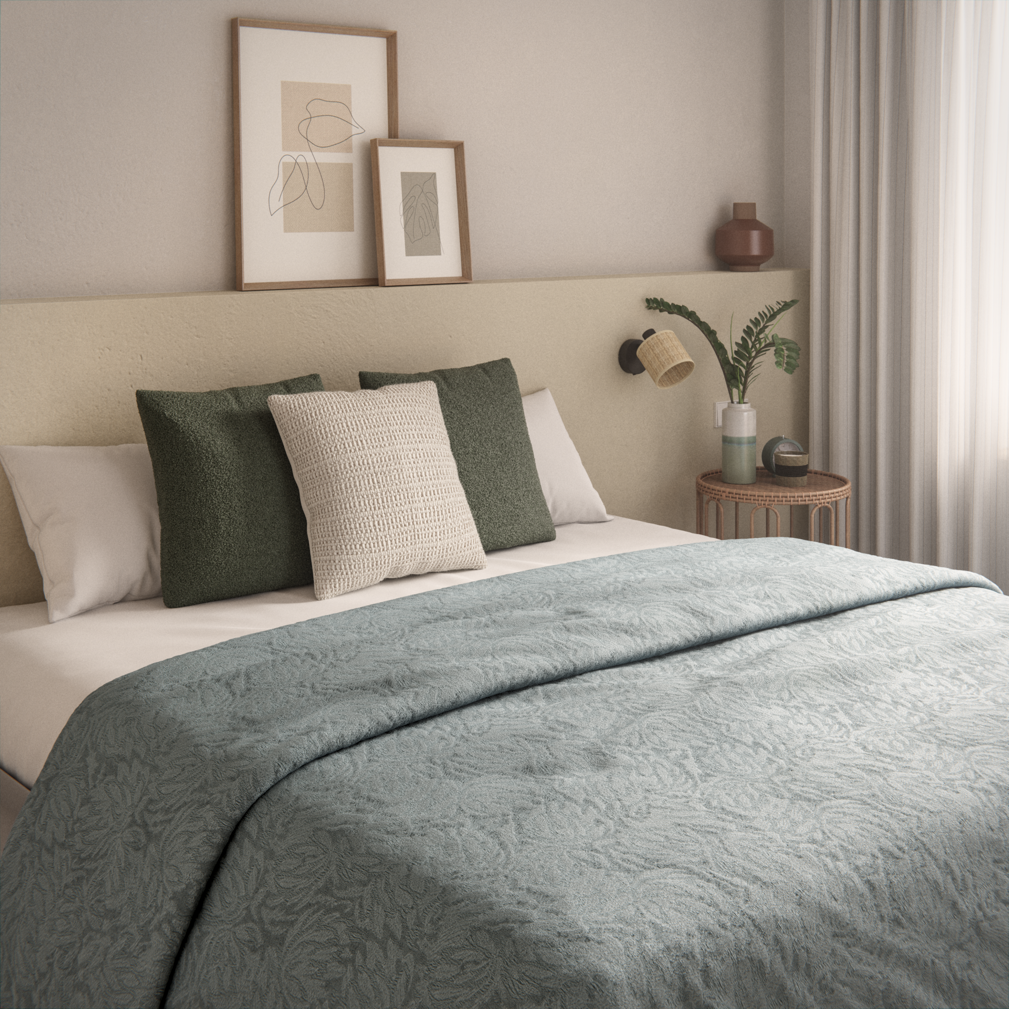 Colcha de cama Jacquard Chenil algodón azul para cama de 90 cm | Leroy ...