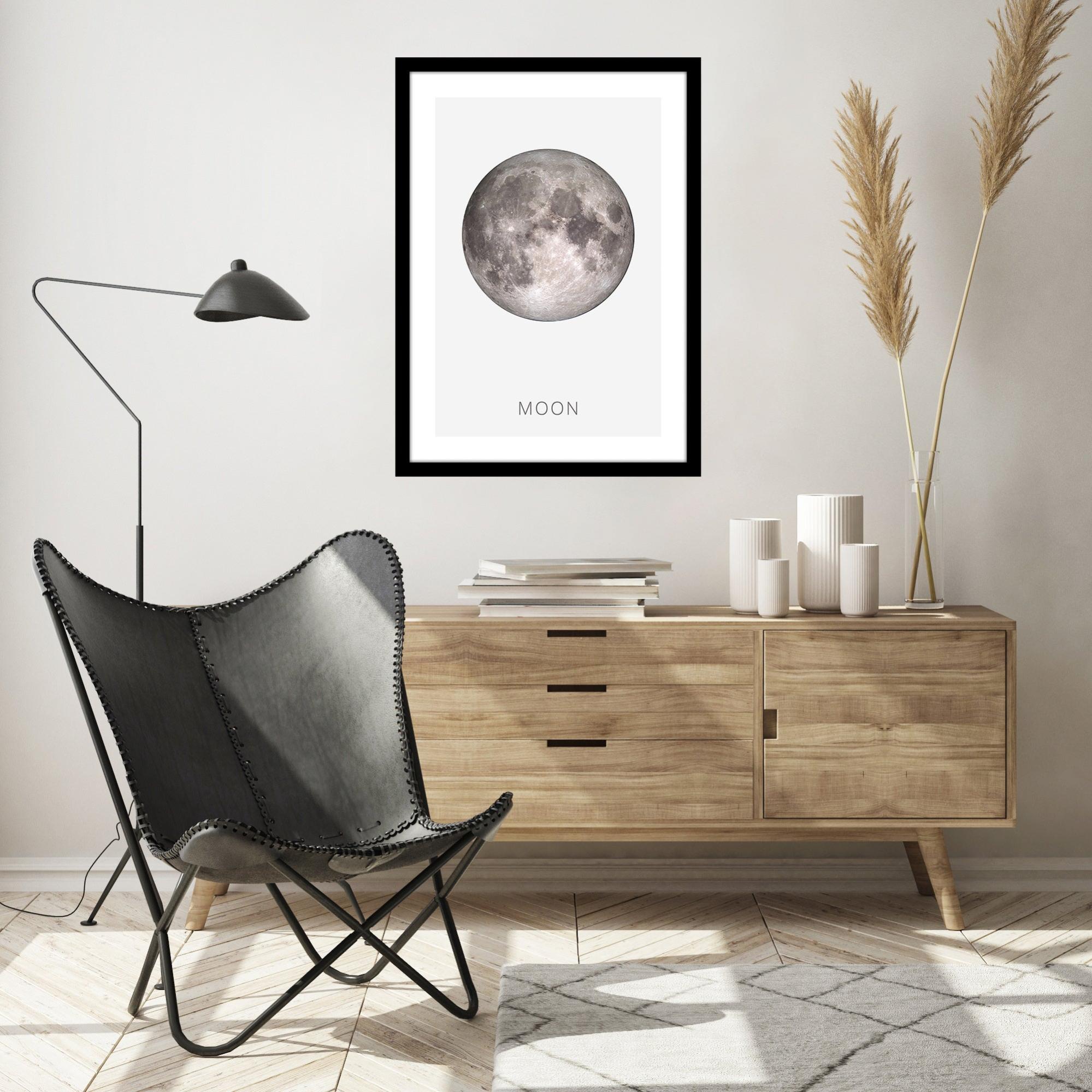 Cuadro lámina Luna negro 50x70 cm | Leroy Merlin