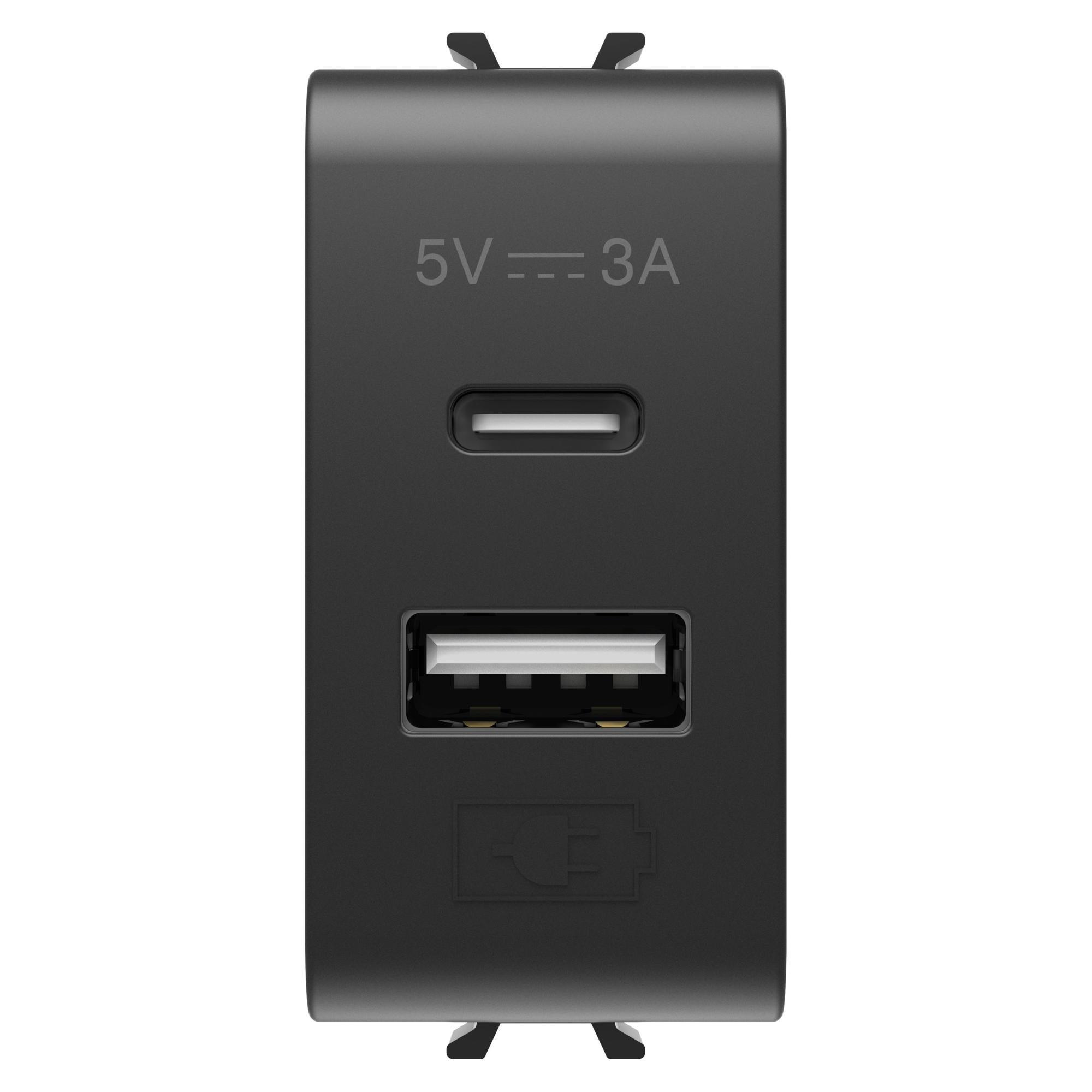 Fuente de alimentación USB tipo A+C negro | Leroy Merlin
