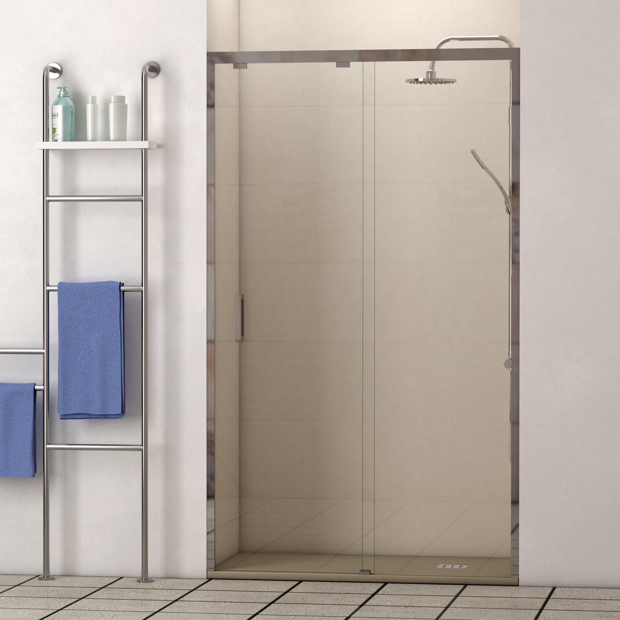 Mampara frontal ORLEANS 96-100x195 cm cromo | Leroy Merlin