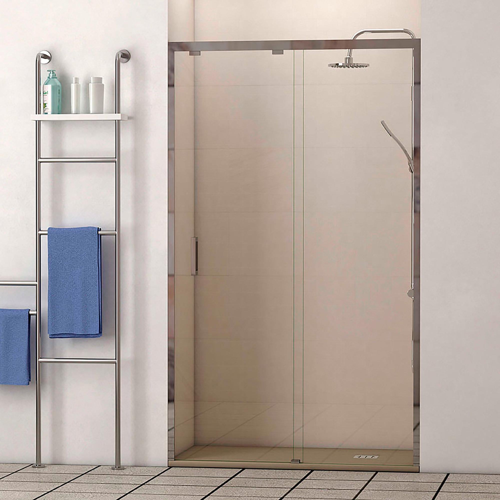 Mampara frontal ORLEANS 106-110x195 cm cromo | Leroy Merlin