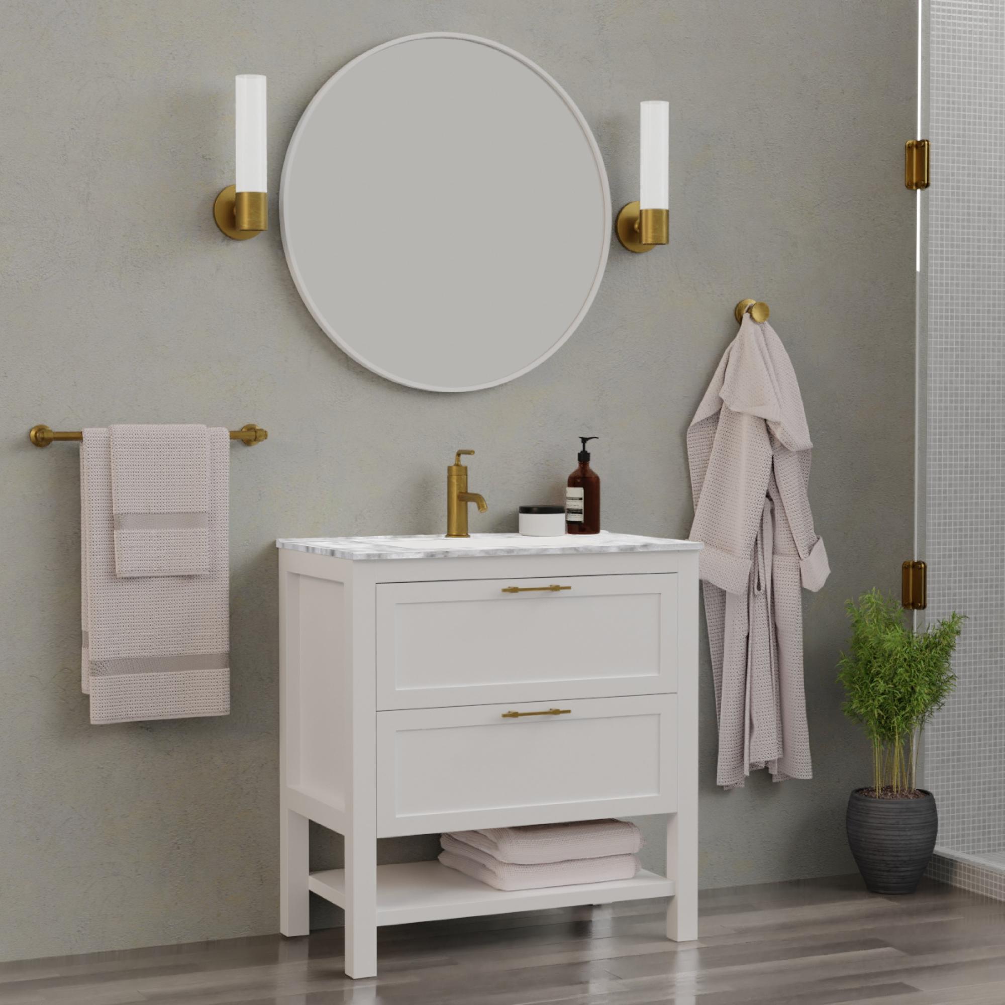 Mueble de baño con lavabo Kende blanco roto 80x45 cm | Leroy Merlin